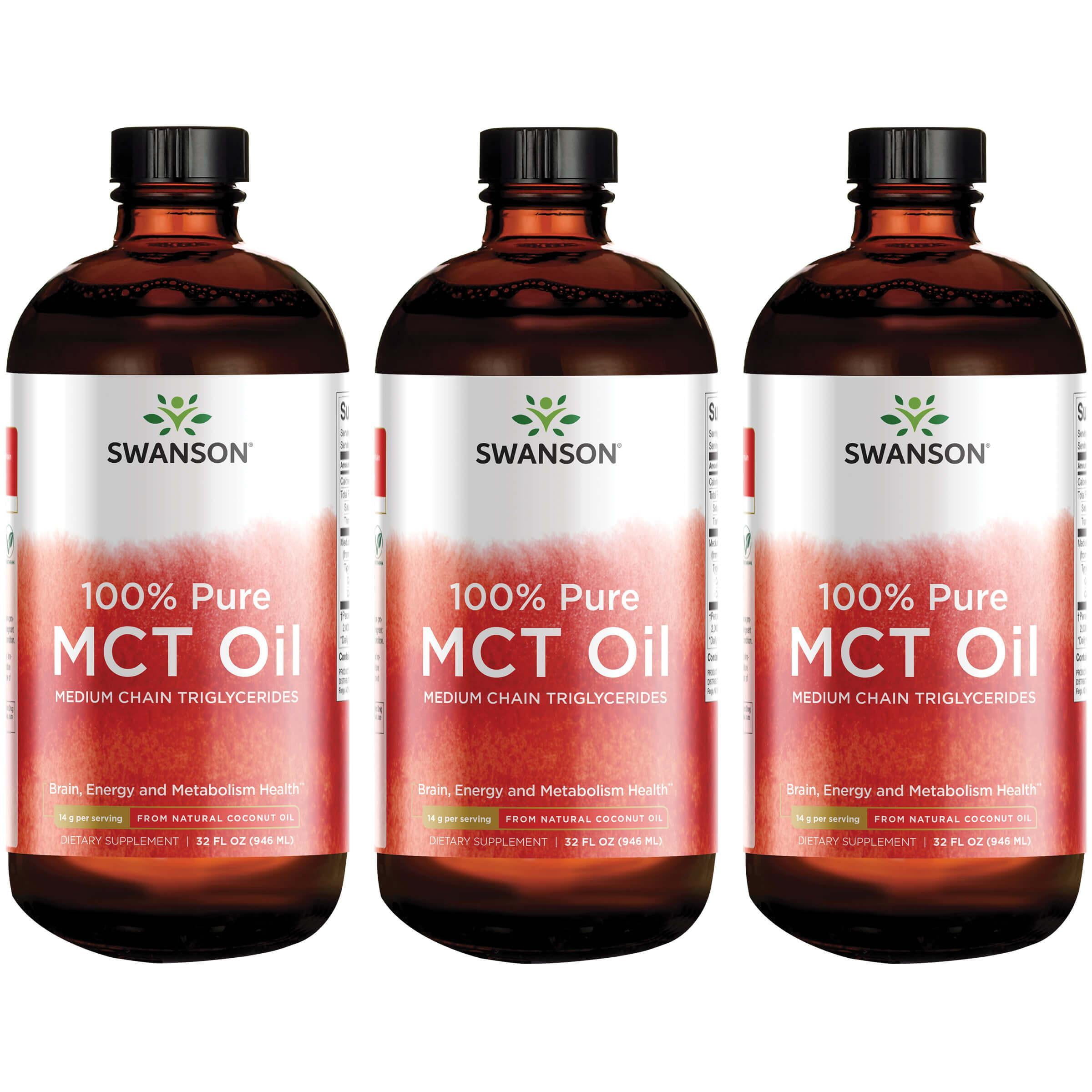 Swanson 100% Pure Mct Oil Medium Chain Triglycerides 14 g 32 fl oz Liq 3 Pack - Walmart.com