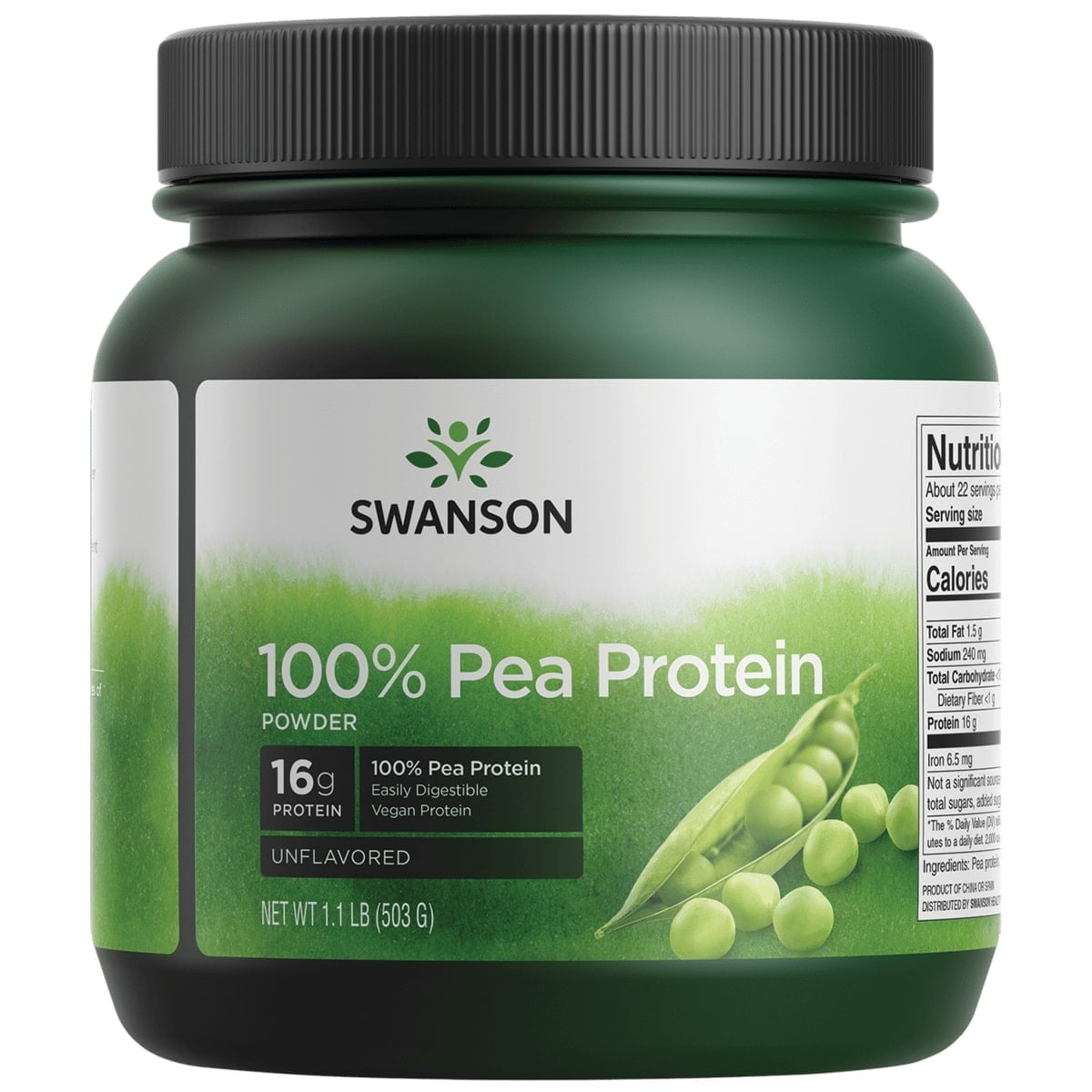Swanson 100% Pure Pea Protein 1.1 lb (503 g) Pwdr - Walmart.com