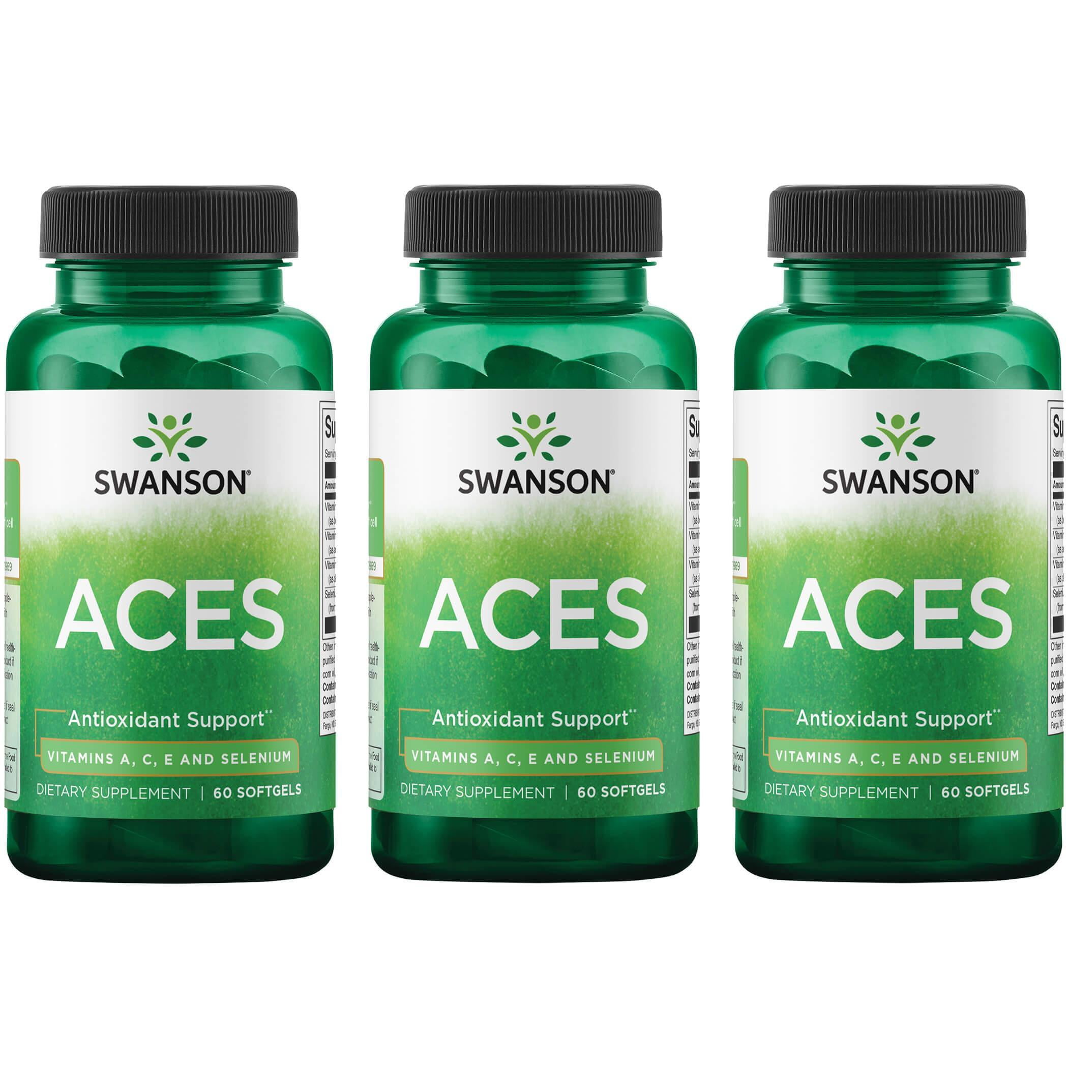 Swanson Aces - Vitamins A, C, E and Selenium 60 Sgels 3 Pack - Walmart.com