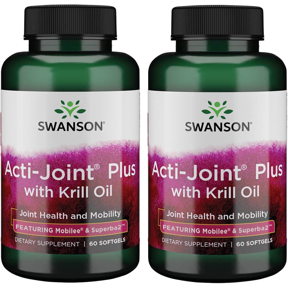 Swanson Acti-Joint Plus with Krill Oil - Featuring Mobilee & Superba2 2 ...