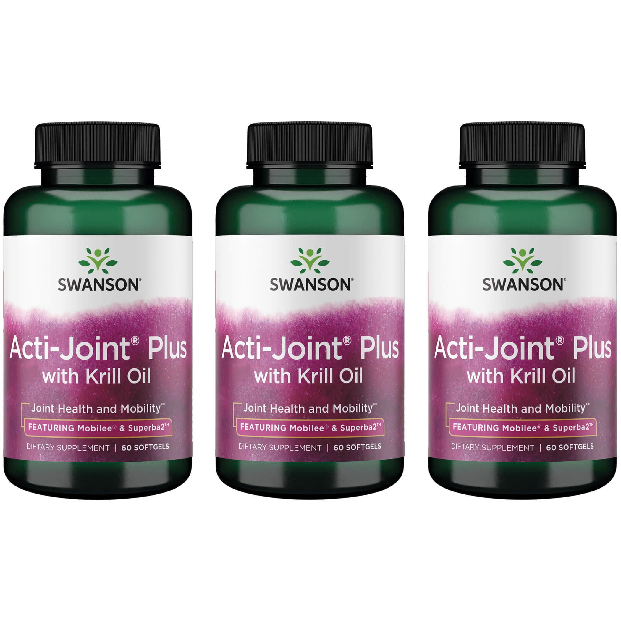 Swanson Acti-Joint Plus with Krill Oil - Featuring Mobilee & Superba2 3 ...