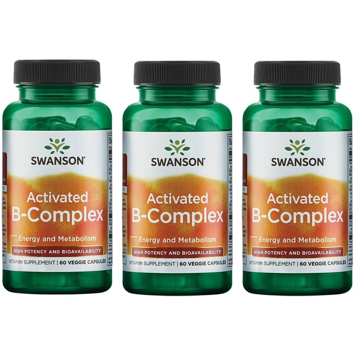 Swanson Activated B-Complex - High Potency and Bioavailability (60 Veggie Capsules) (3 Pack ...