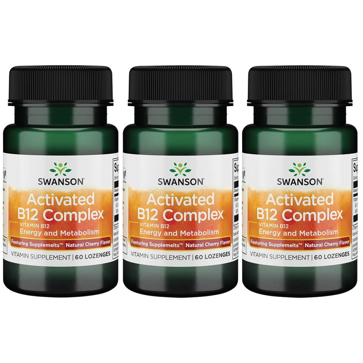 Swanson Activated B12 Complex - Natural Cherry Flavor 2,000 mcg 60 Loz ...