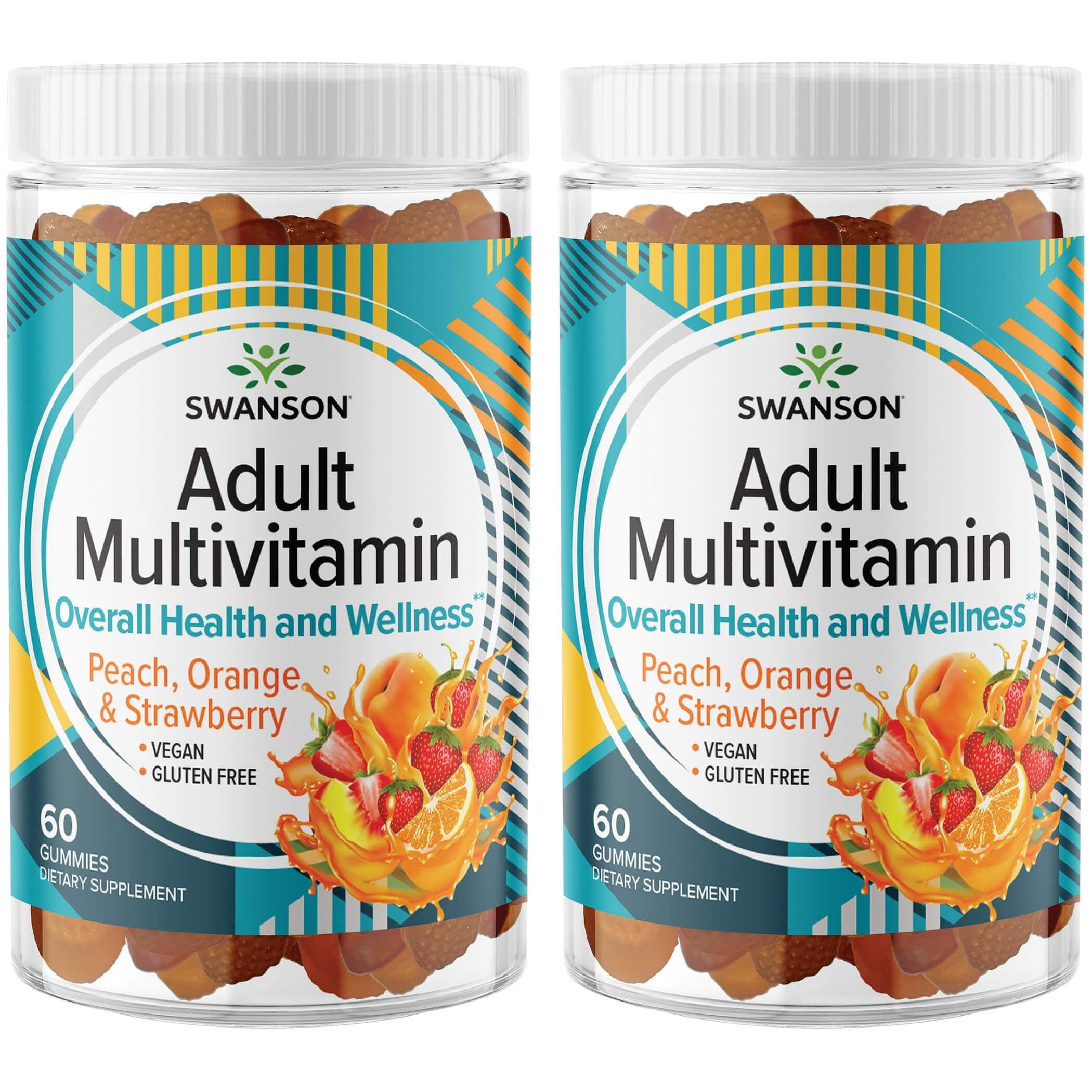 Swanson Adult Multivitamin Gummies - Orange, Cherry, Strawberry 2 Pack ...