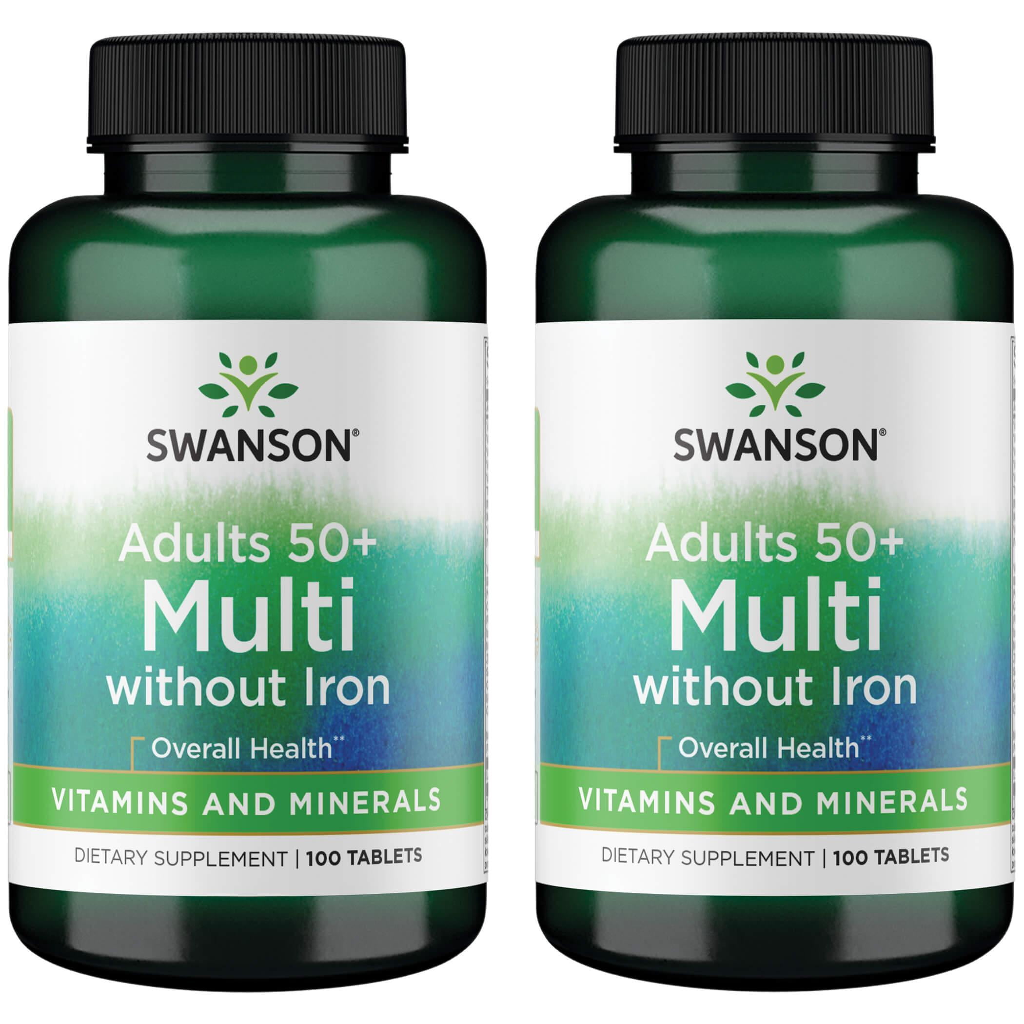Swanson Multivitamin Daily Complete for Adults 50+, Iron-Free, 100 Tabs ...