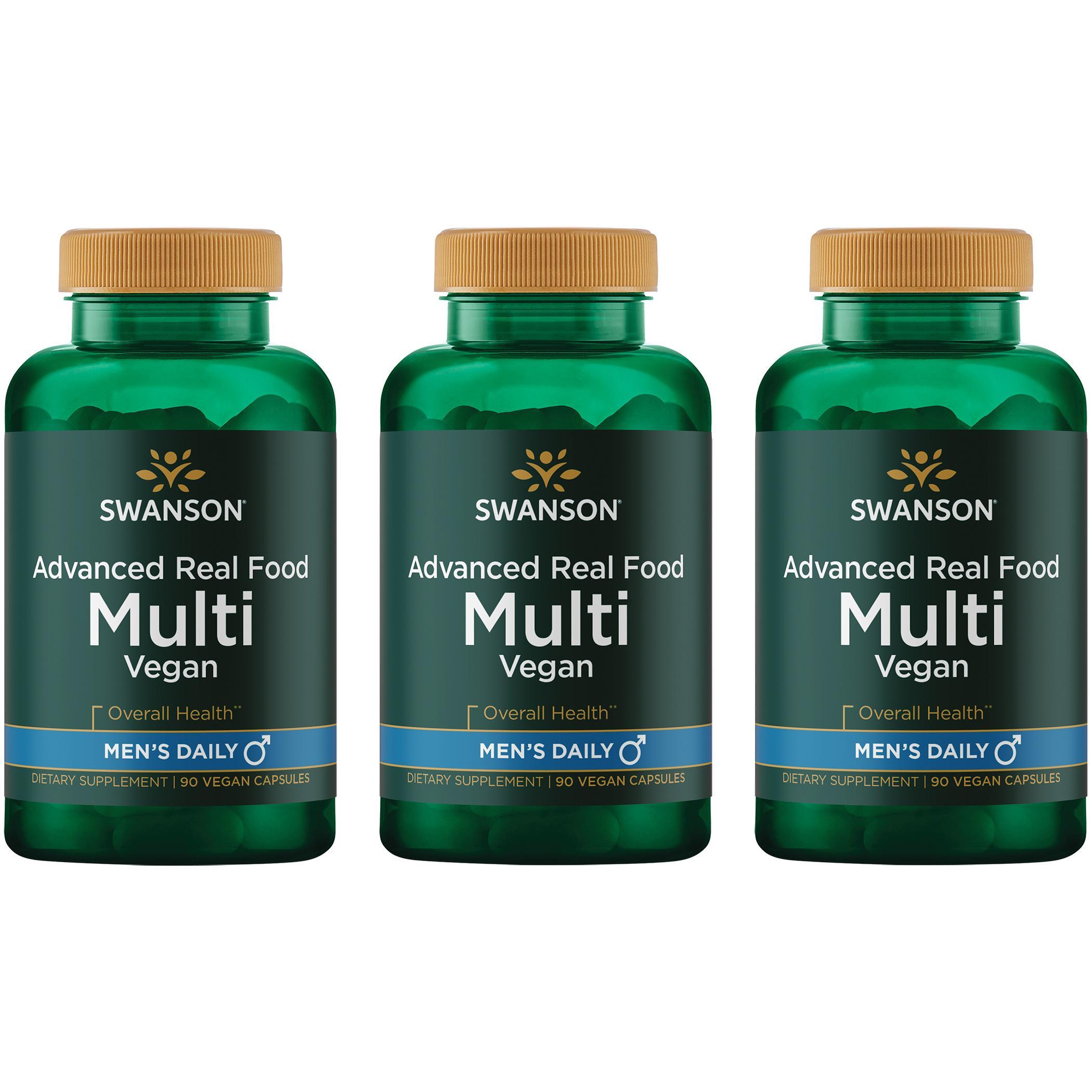 Swanson Advanced Real Food Multi Vegan - Men's Daily 90 Vegan Caps 3 ...