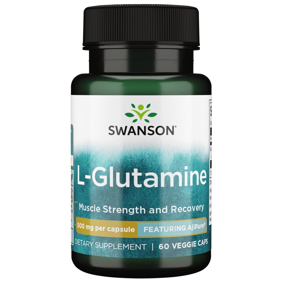 Swanson Ajipure L-Glutamine, Pharmaceutical Grade 500 mg 60 Veggie ...