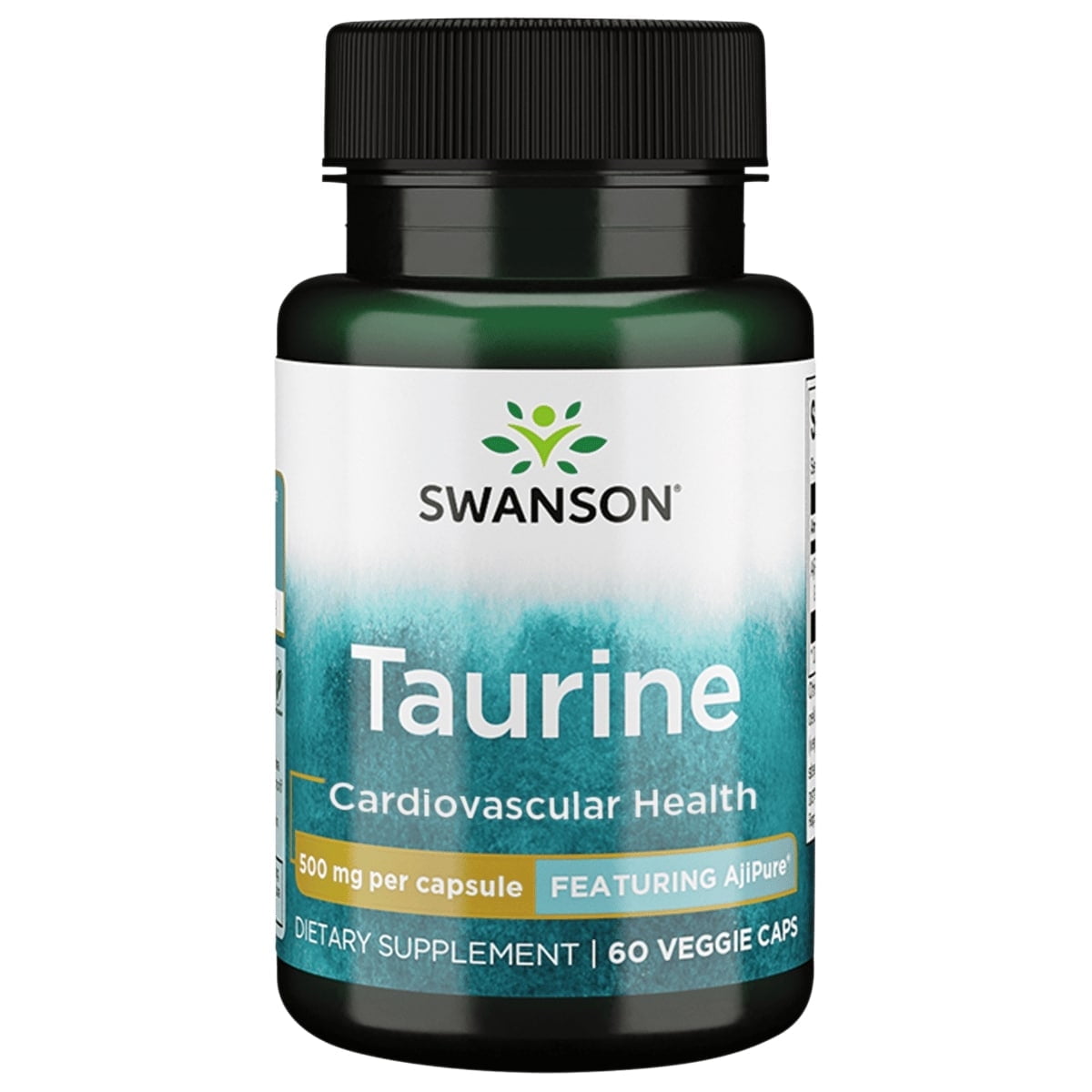Swanson Ultra AjiPure Taurine, 500 mg, 60 Veggie Capsules, Supports ...