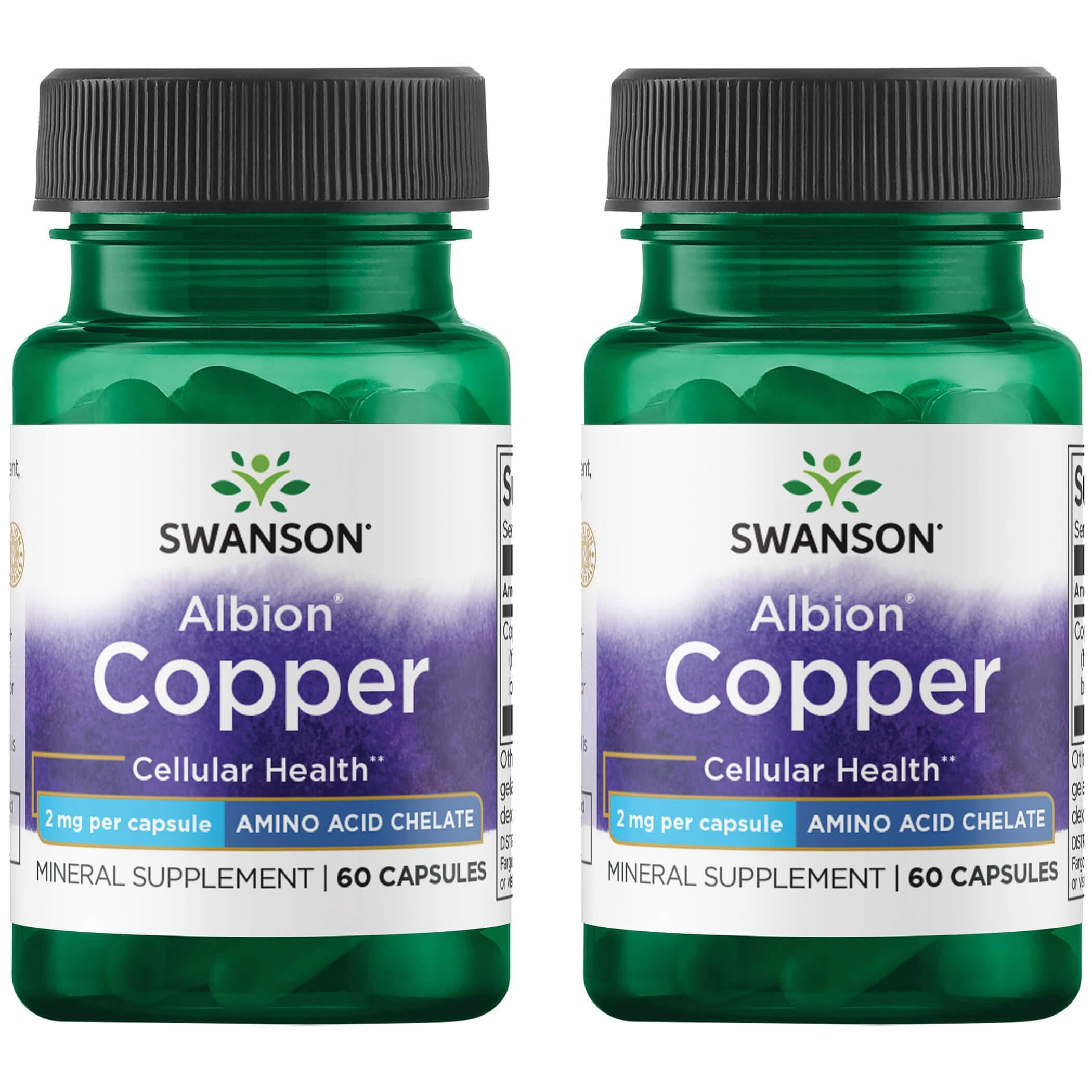 Swanson Albion Chelated Copper 2 mg Dietary Mineral Supplement, 60 Caps ...