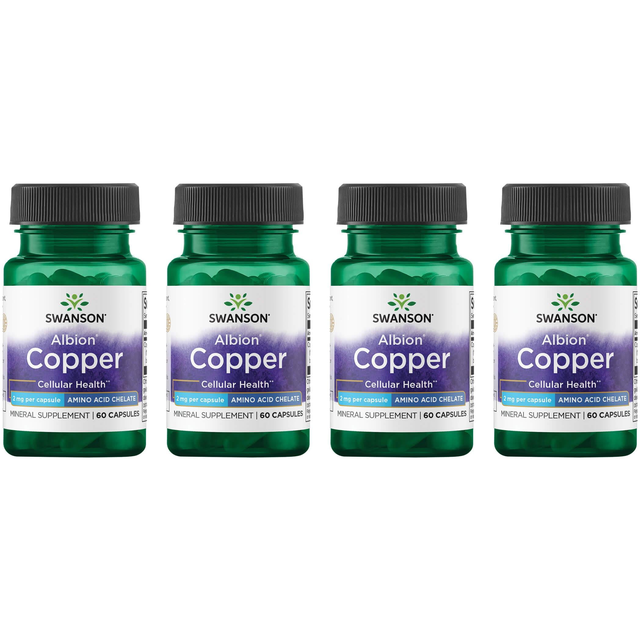 Swanson Albion Chelated Copper 2 mg, 60 Capsules for Energy Production ...