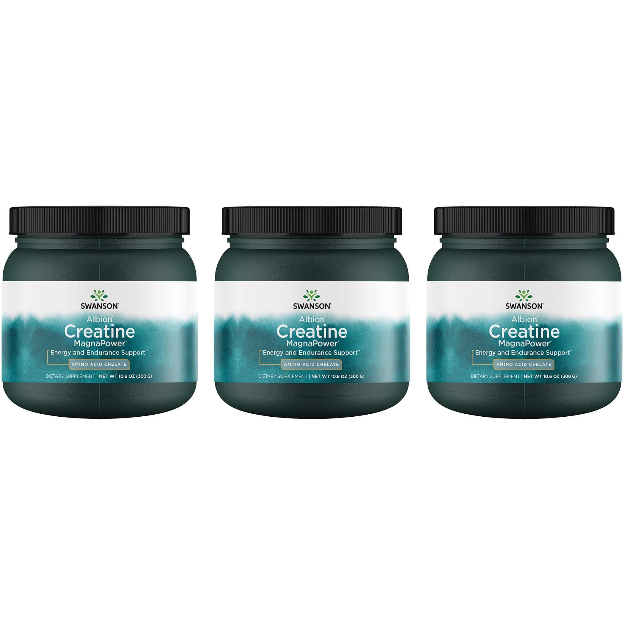 Swanson Albion Creatine Magnapower Powder, 10.6 oz, 3 Pack, Strength ...