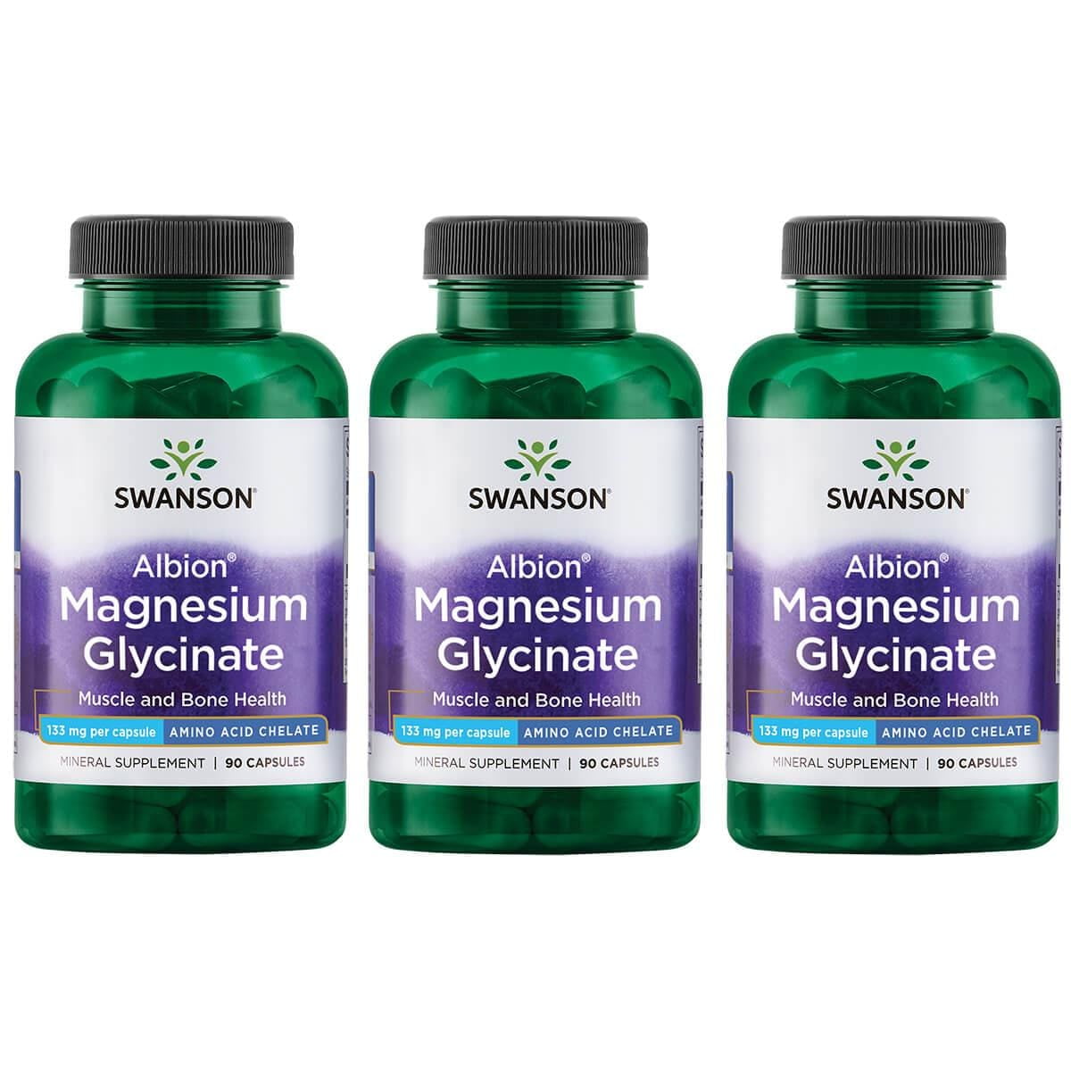 Swanson Albion Magnesium Glycinate, Helps Support Nerve, Muscle, Bone ...