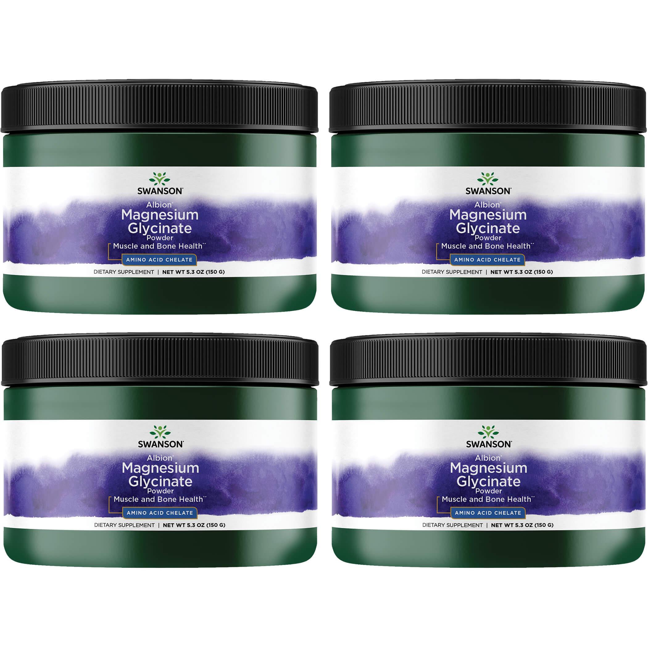 Swanson Albion Magnesium Glycinate Powder 400 mg 5.3 oz Pwdr 4 Pack ...