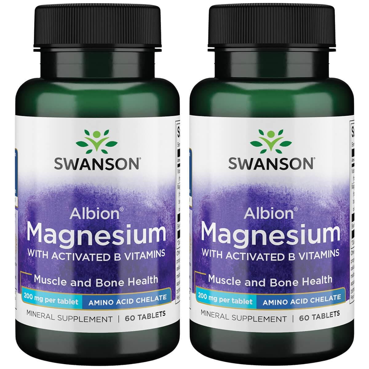 Swanson Albion Magnesium Glycinate with Activated B Vitamins 2 Pack ...