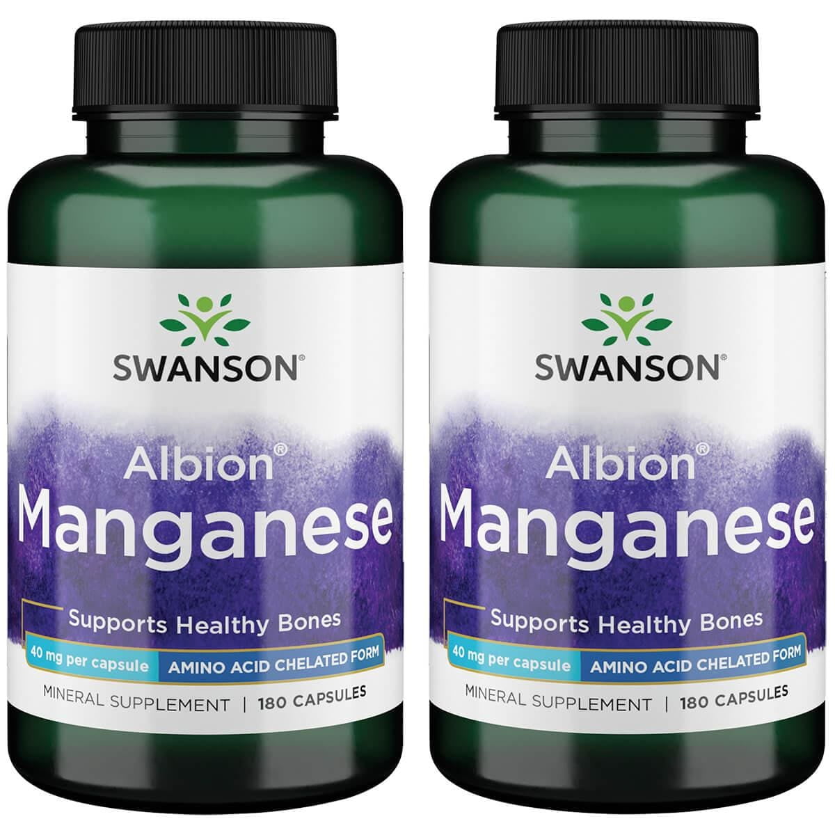 Swanson Albion Manganese 40 mg 180 Caps 2 Pack - Walmart.com