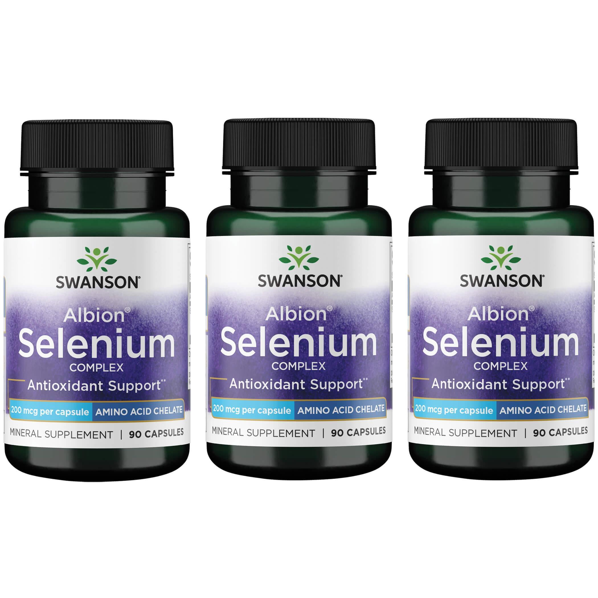 Swanson Albion Selenium Complex Capsules, 200 mcg, 90 Count, 3 Pack - Walmart.com