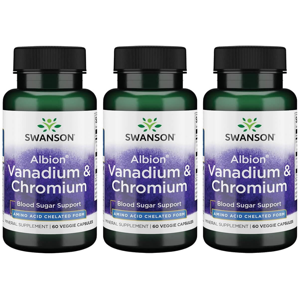 Swanson Albion Vanadium & Chromium 60 Veg Caps 3 Pack - Walmart.com