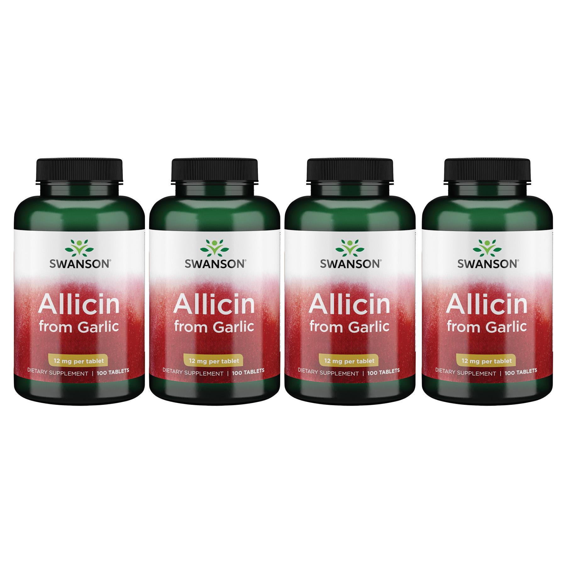 Swanson Allicin from Garlic 12 mg 100 Tabs 4 Pack - Walmart.com
