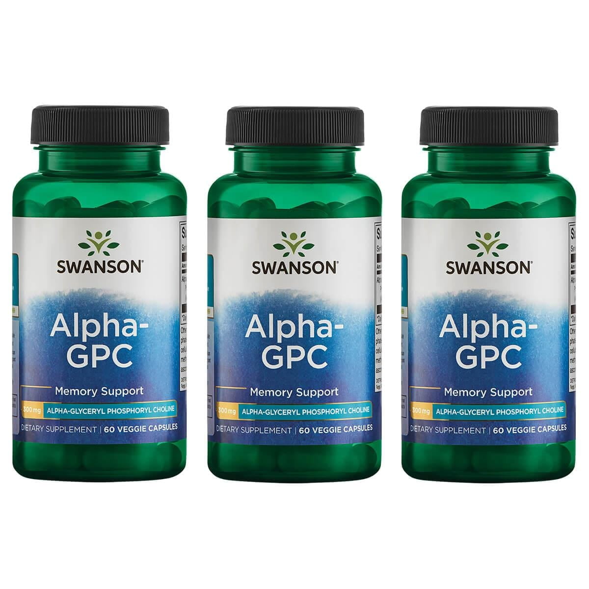 Swanson Alpha-Gpc Alpha-Glyceryl Phosphoryl Choline 300 mg 60 Veg Caps ...