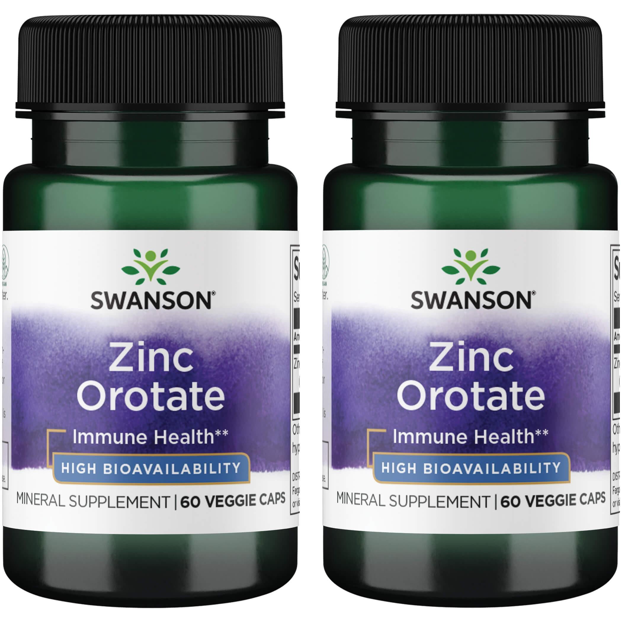 Swanson Zinc Orotate - High Bioavailability 10 mg 60 Veg Caps 2 Pack ...