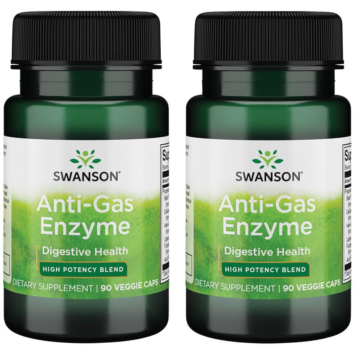 Swanson Anti-Gas Enzyme - Higher Strength 40 mg 90 Vegan Caps 2 Pack ...
