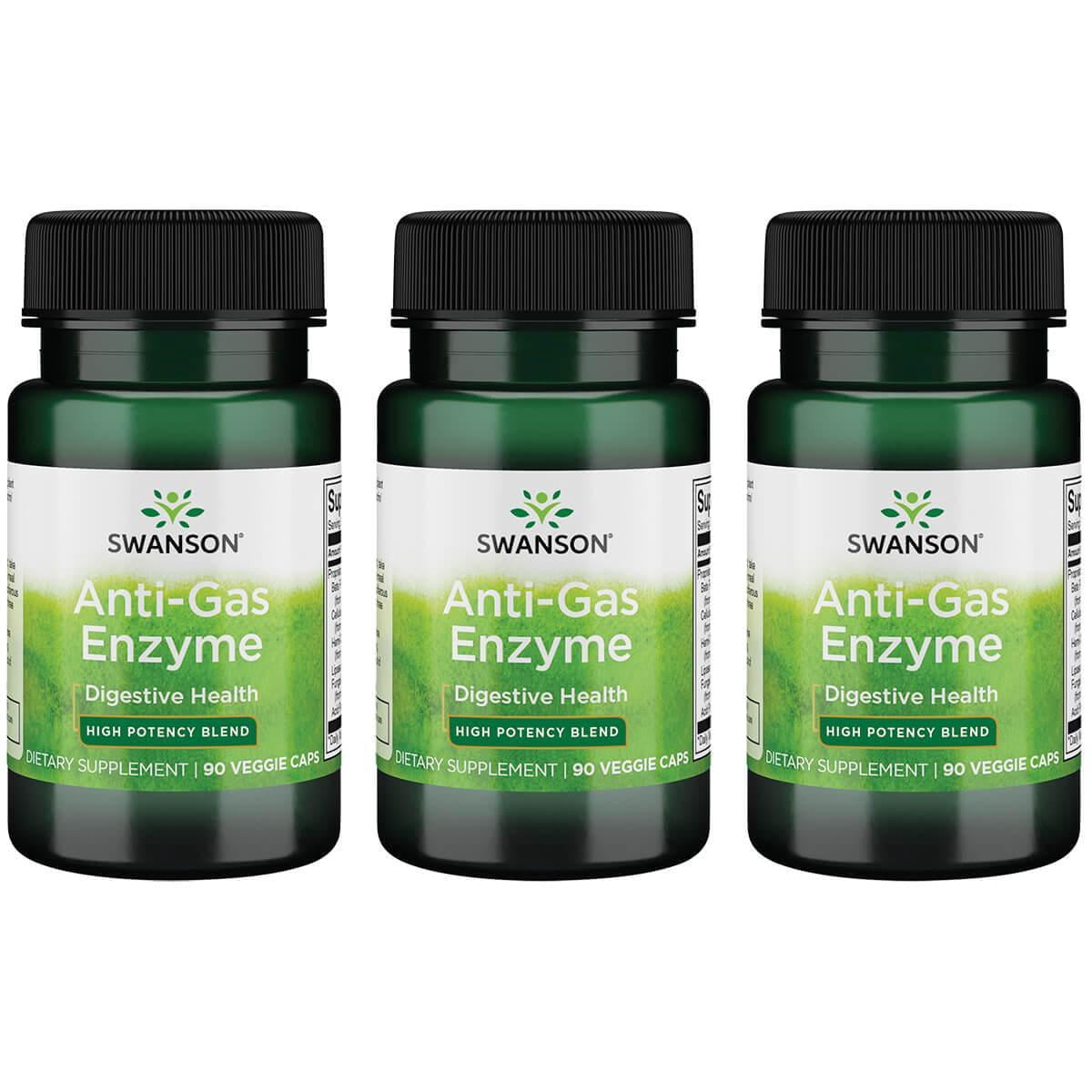 Swanson Anti-Gas Enzyme - Higher Strength 40 mg 90 Vegan Caps 3 Pack ...
