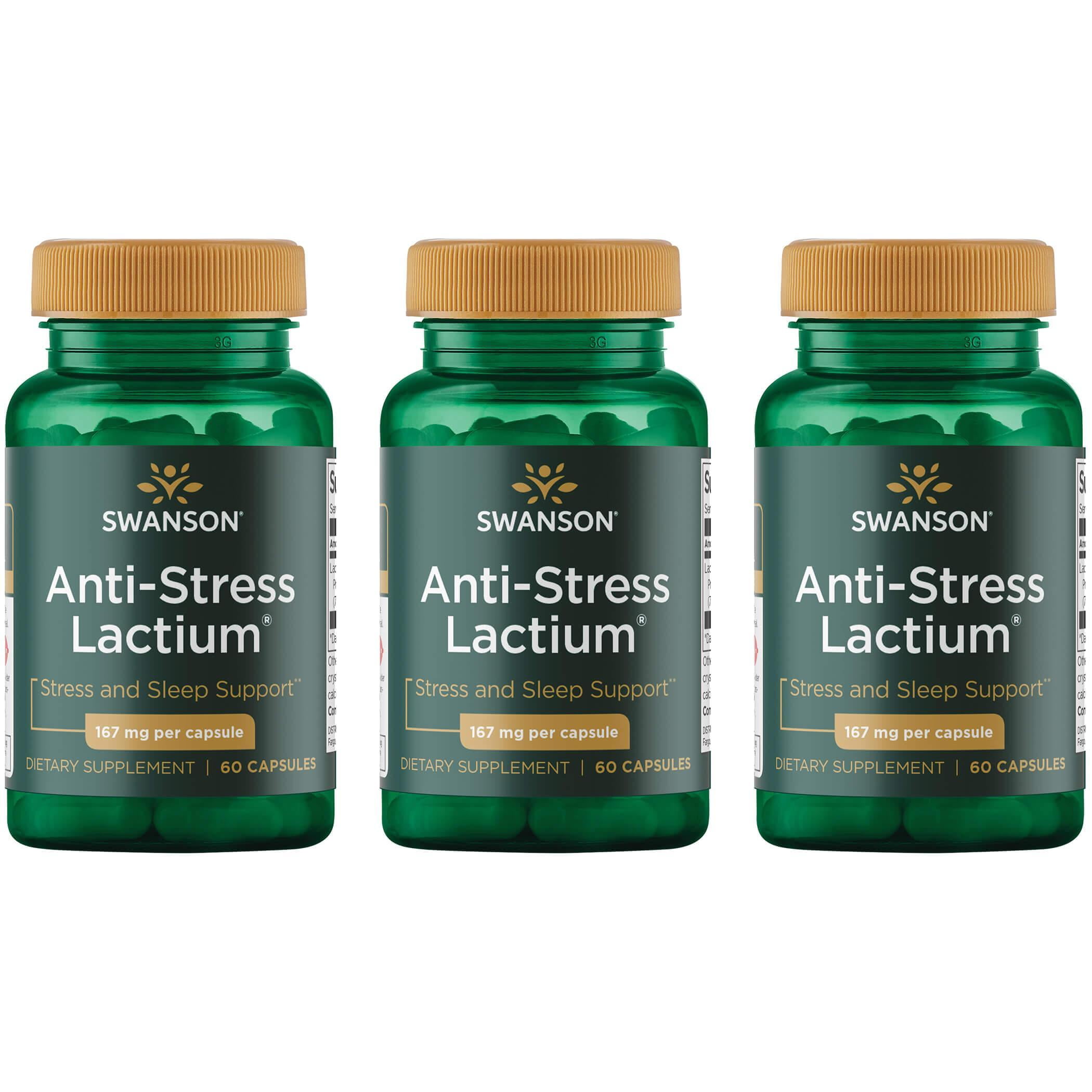 Swanson Anti-Stress Lactium 167 mg 60 Caps 3 Pack - Walmart.com