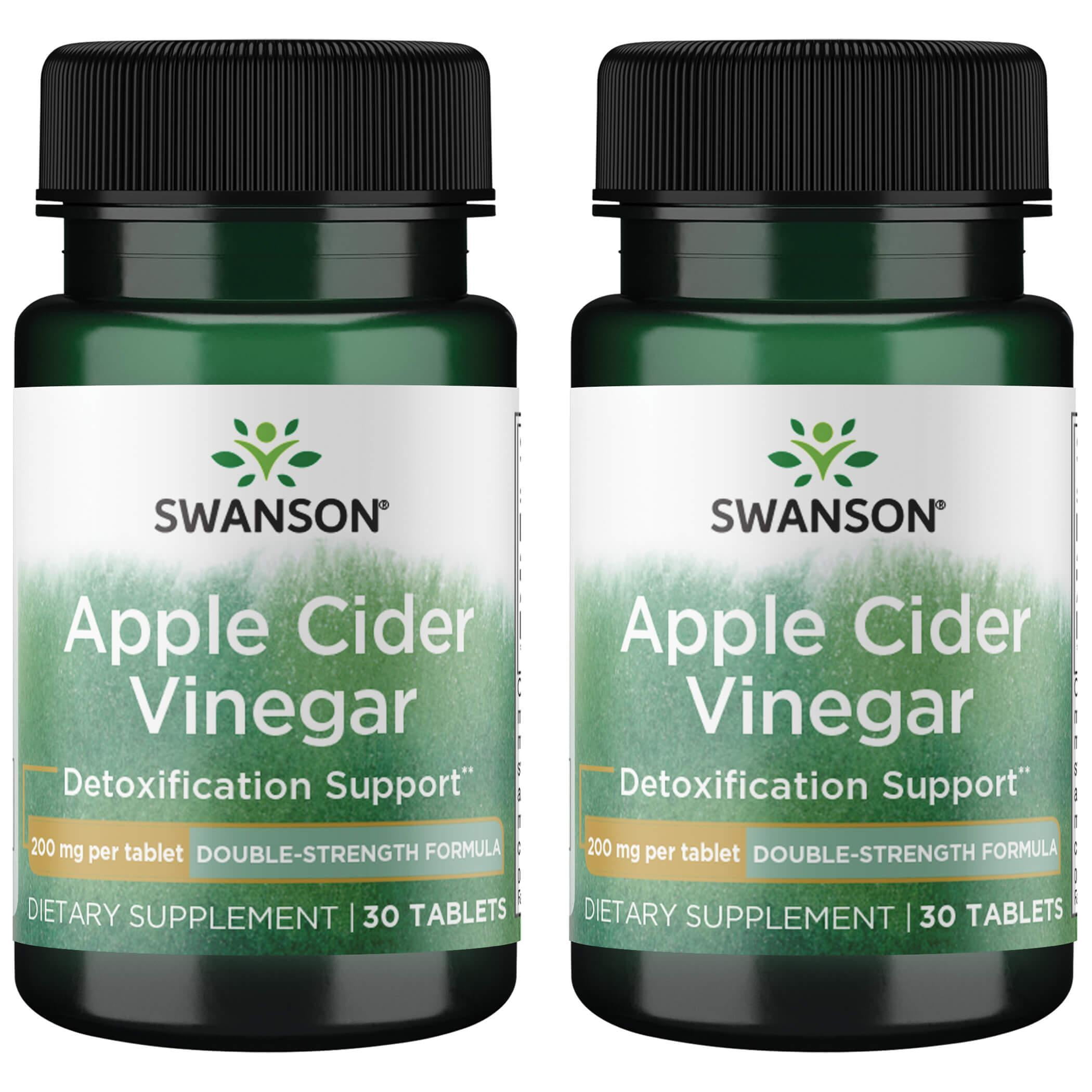 Swanson Apple Cider Vinegar - Double Strength Formula 200 mg 30 Tabs 2 ...