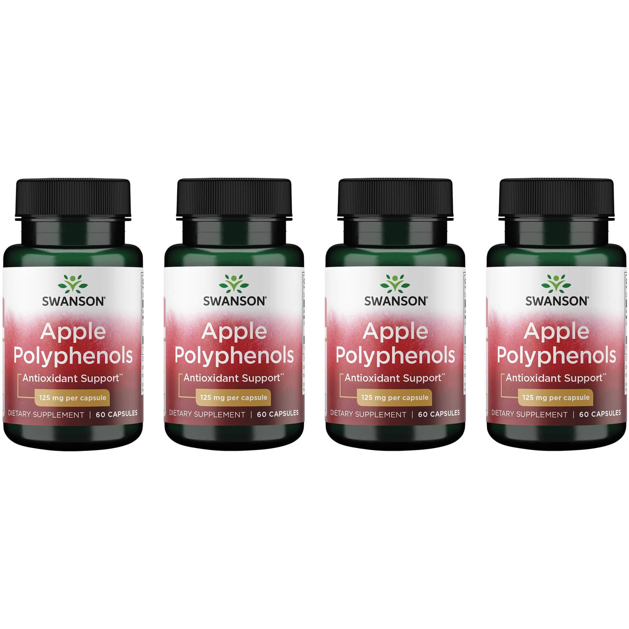 Swanson Ultra Maximum Strength Apple Polyphenols 125 mg, 60 Capsules, 4 ...