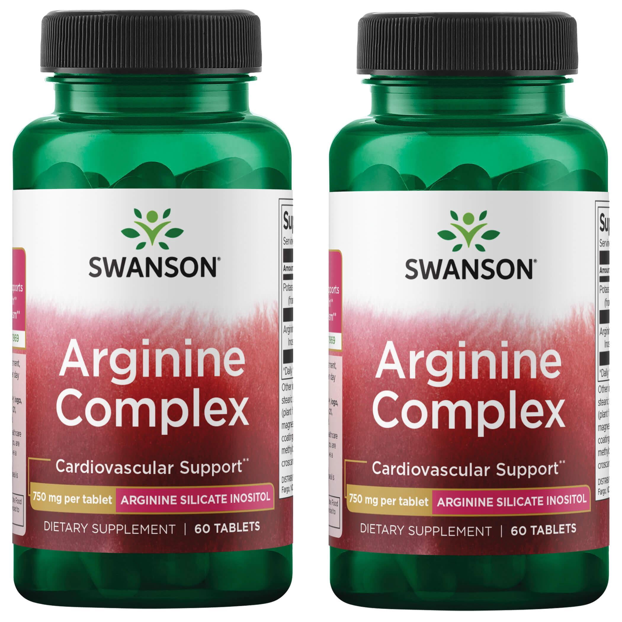 Swanson Arginine Complex 750 mg 60 Tabs 2 Pack - Walmart.com