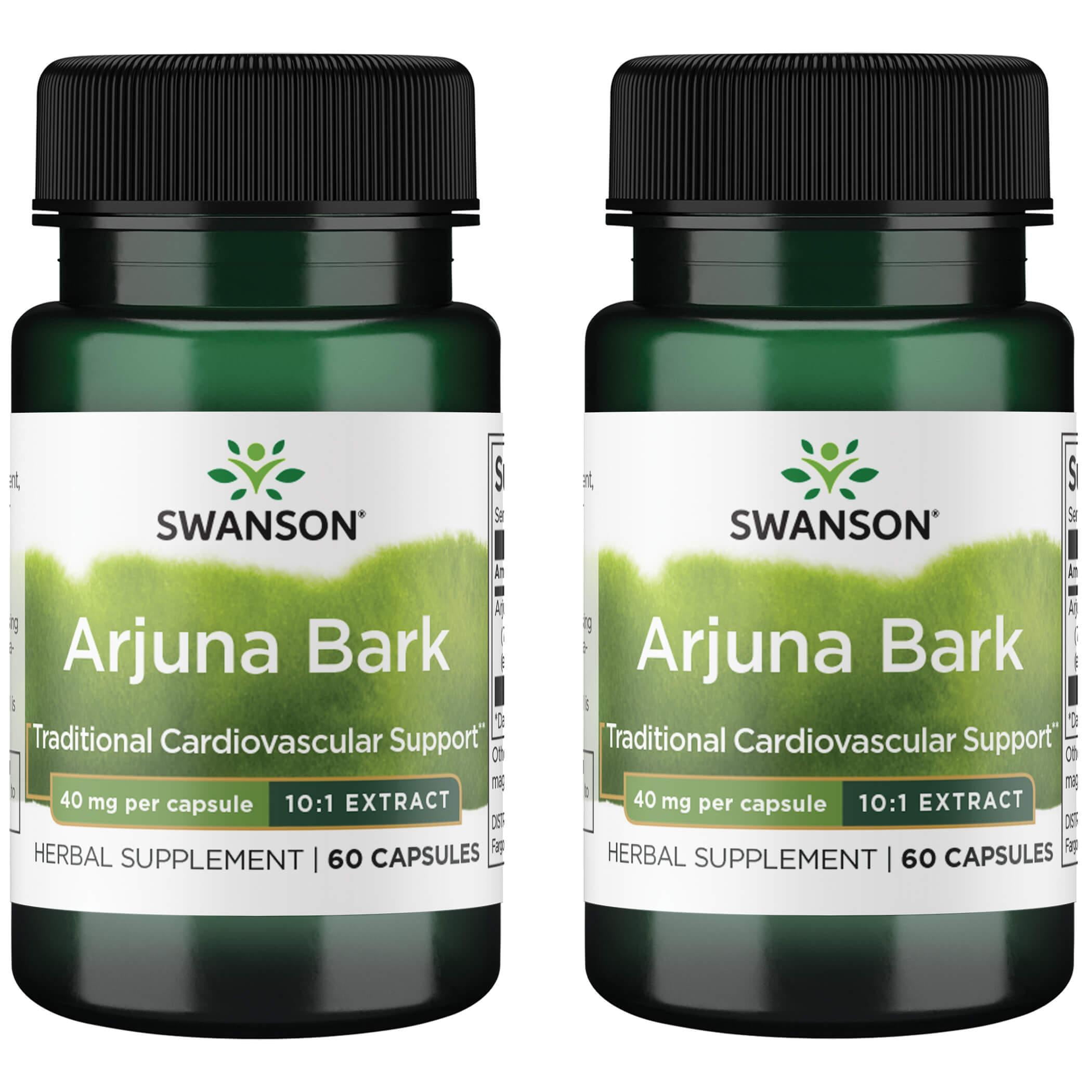 Swanson Arjuna Bark 10:1 Extract 40 mg 60 Caps 2 Pack - Walmart.com