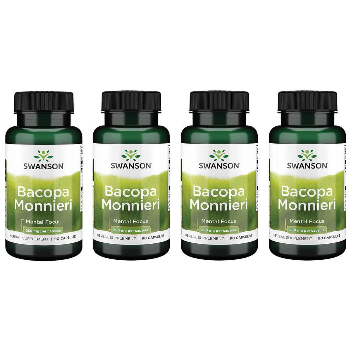 Swanson Bacopa Monnieri 250 mg 90 Caps 4 Pack - Walmart.com