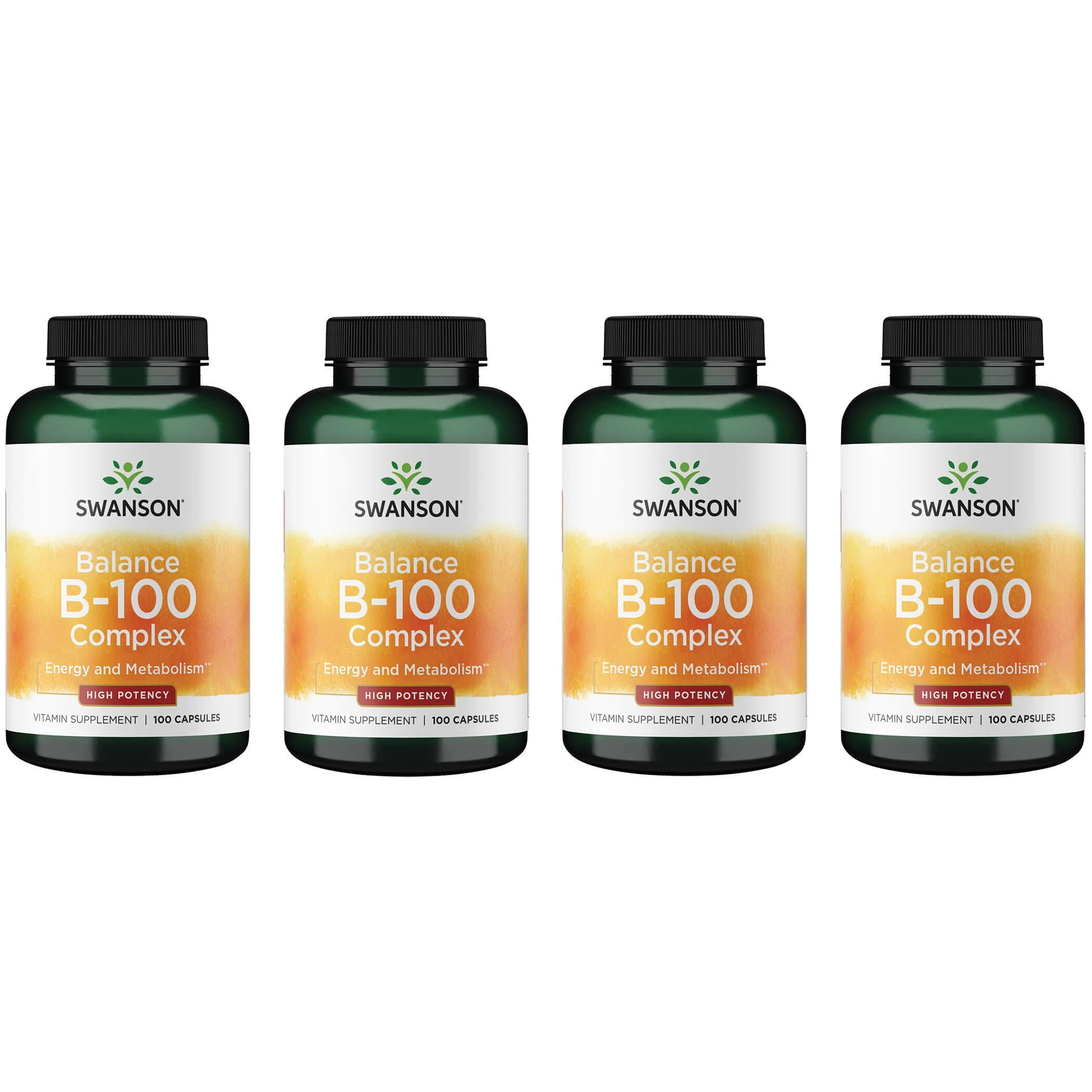 Swanson Balance B-100 Complex - High Potency 100 Caps 4 Pack - Walmart.com