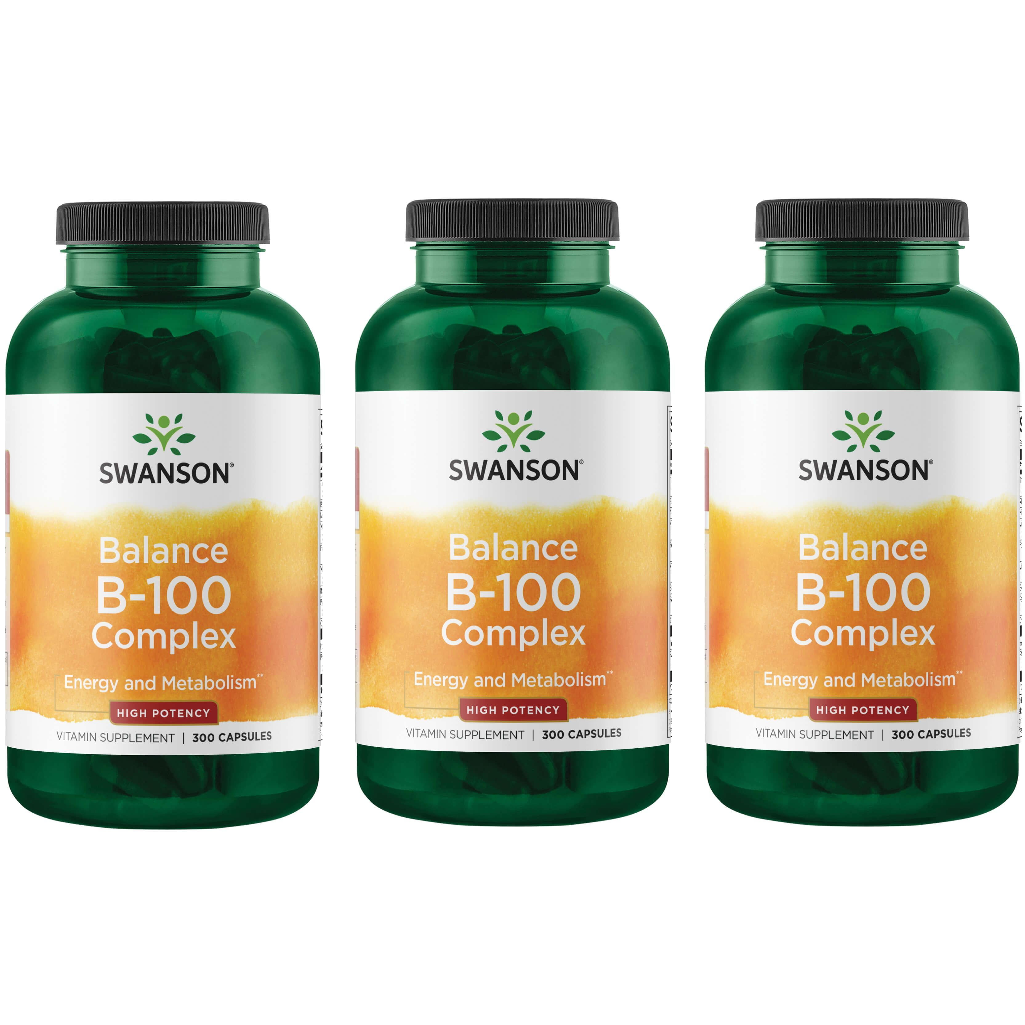 Swanson Balance B-100 Complex - High Potency 300 Caps 3 Pack - Walmart.com