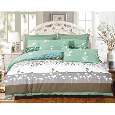 Swanson Beddings 3-Piece Daisy Floral 100% Cotton Duvet Cover Set with ...