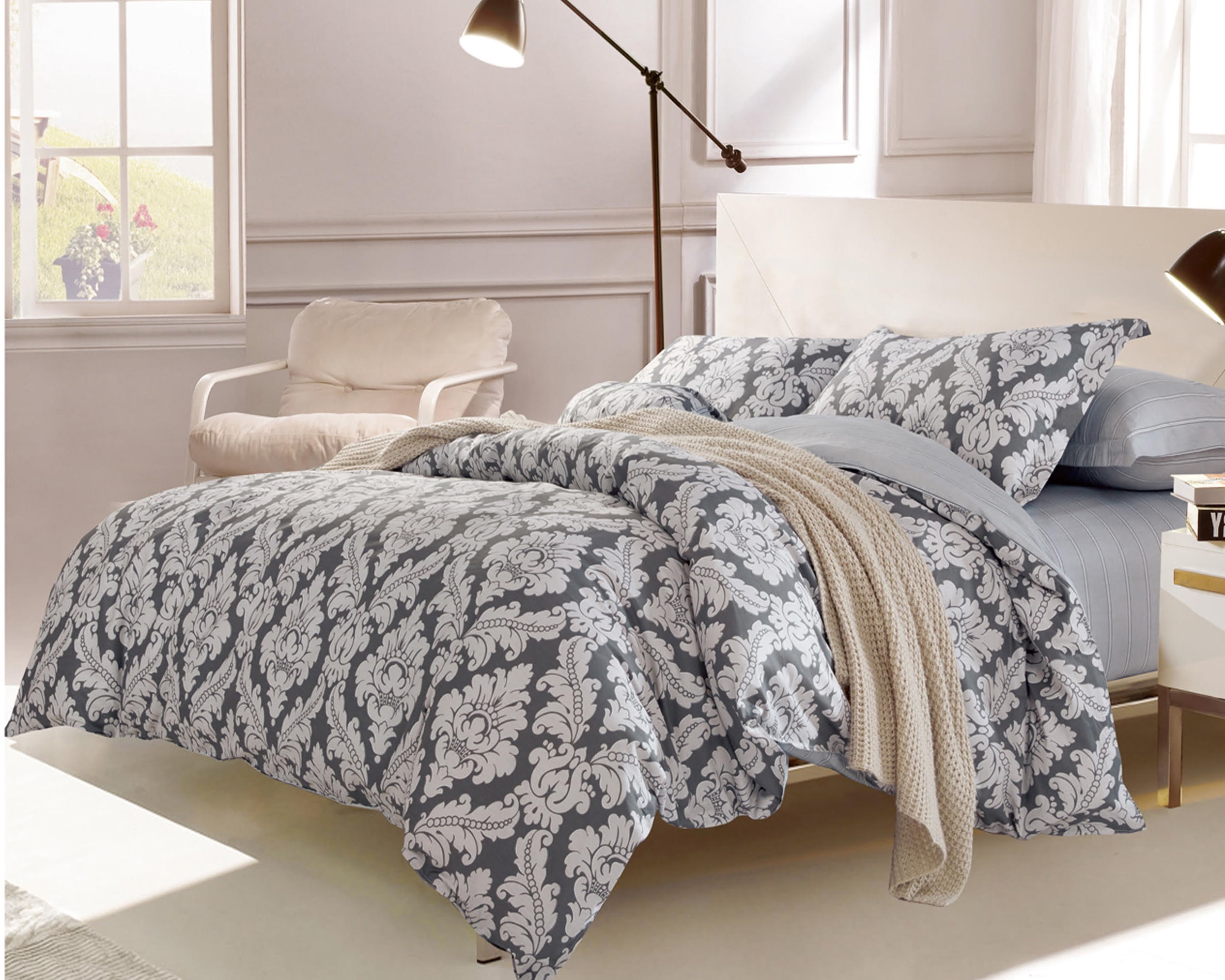 Swanson Beddings Medallion 3-Piece 100% Cotton Bedding Set: Duvet Cover ...