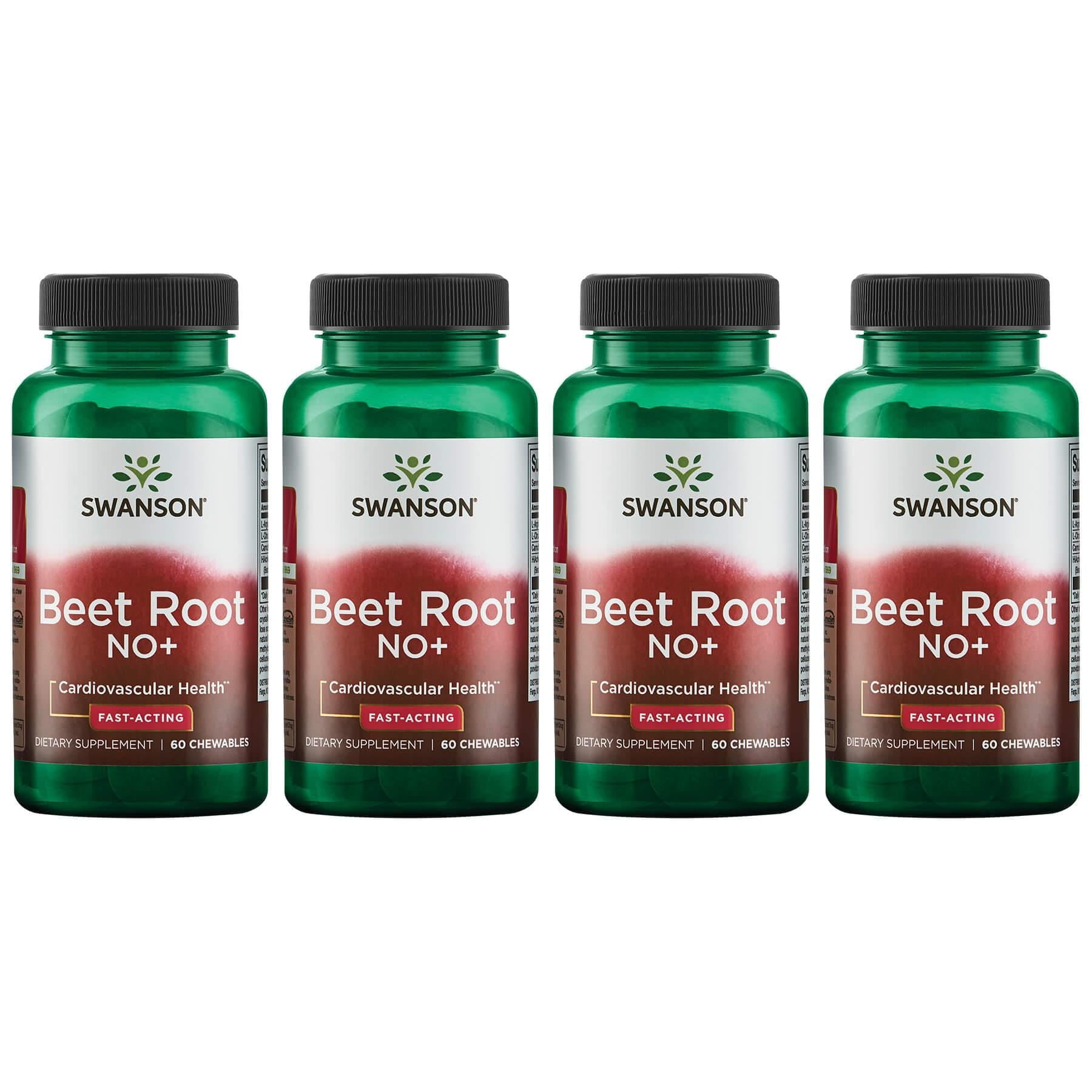 Swanson Beet Root No+ - Fast Acting 60 Chwbls 4 Pack - Walmart.com