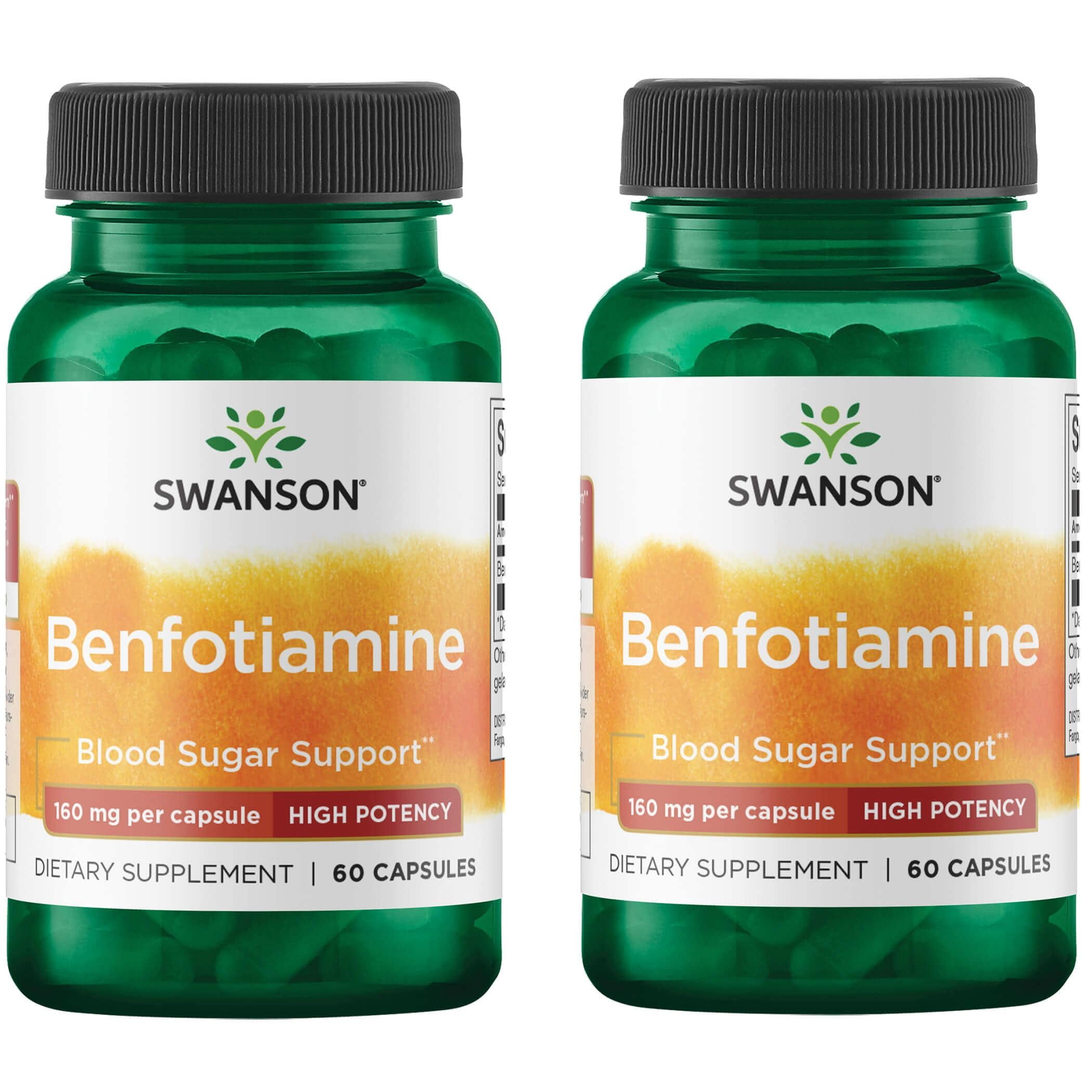 Swanson Benfotiamine - High Potency 160 mg 60 Caps 2 Pack - Walmart.com