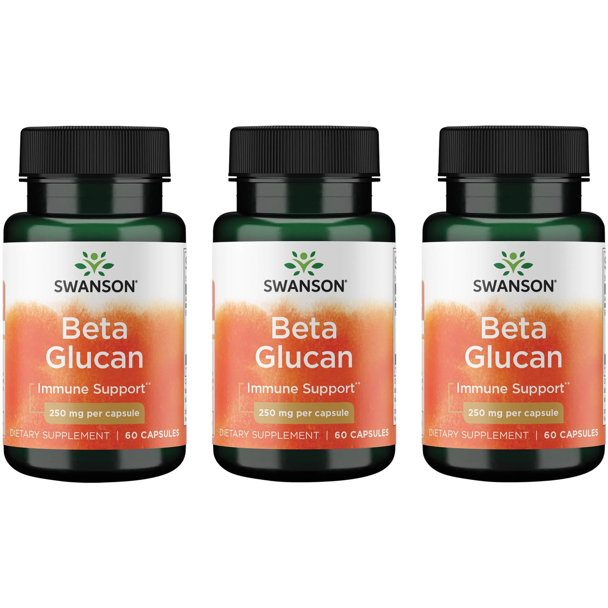 Swanson Beta Glucan 250 mg 60 Caps 3 Pack - Walmart.com