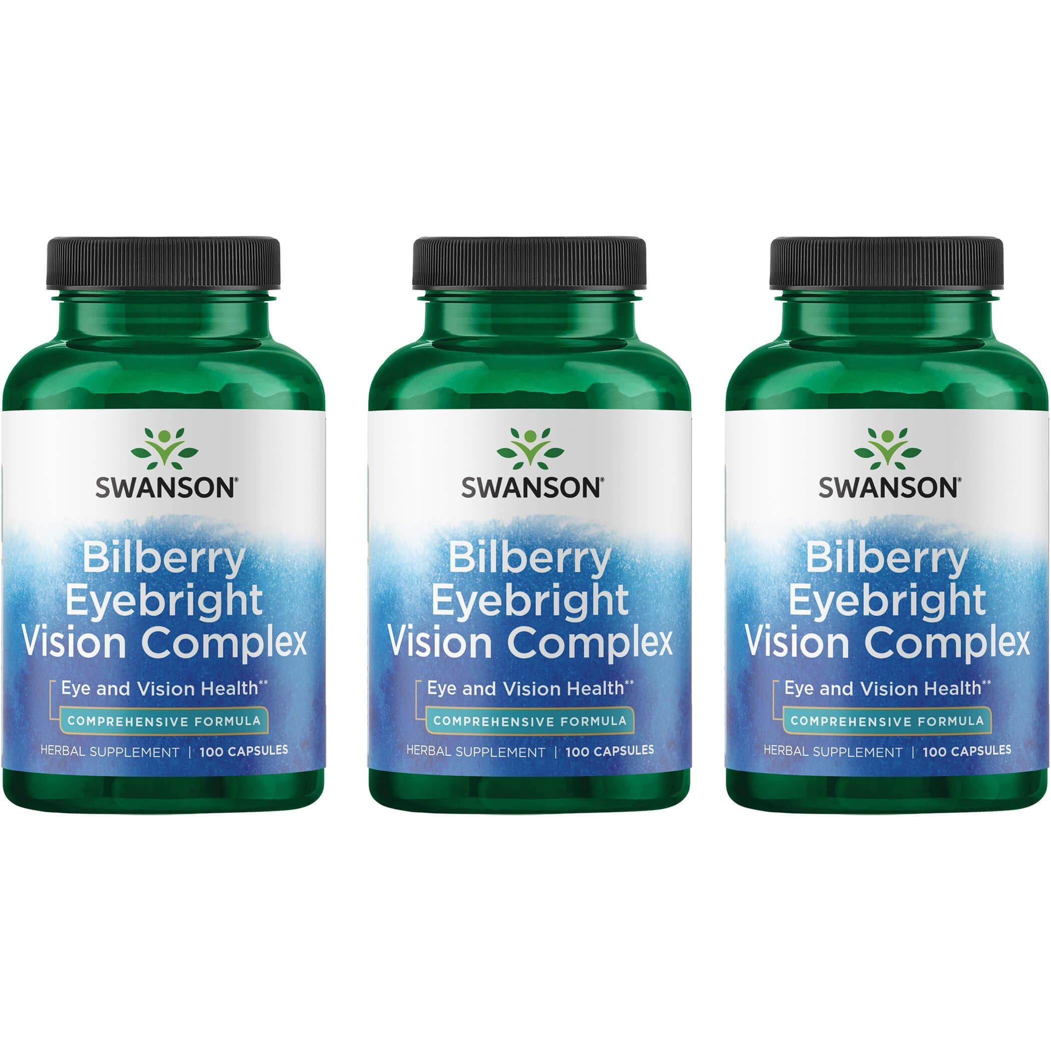 Swanson Bilberry Eyebright Vision Complex 100 Caps 3 Pack - Walmart.com