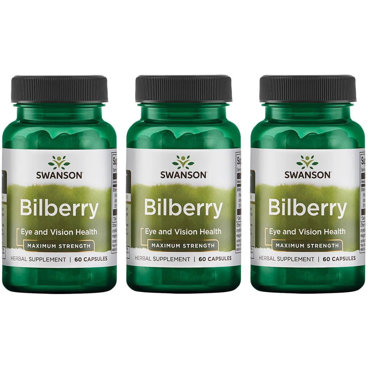 Swanson Bilberry - Maximum Strength 250 mg 60 Caps 3 Pack - Walmart.com