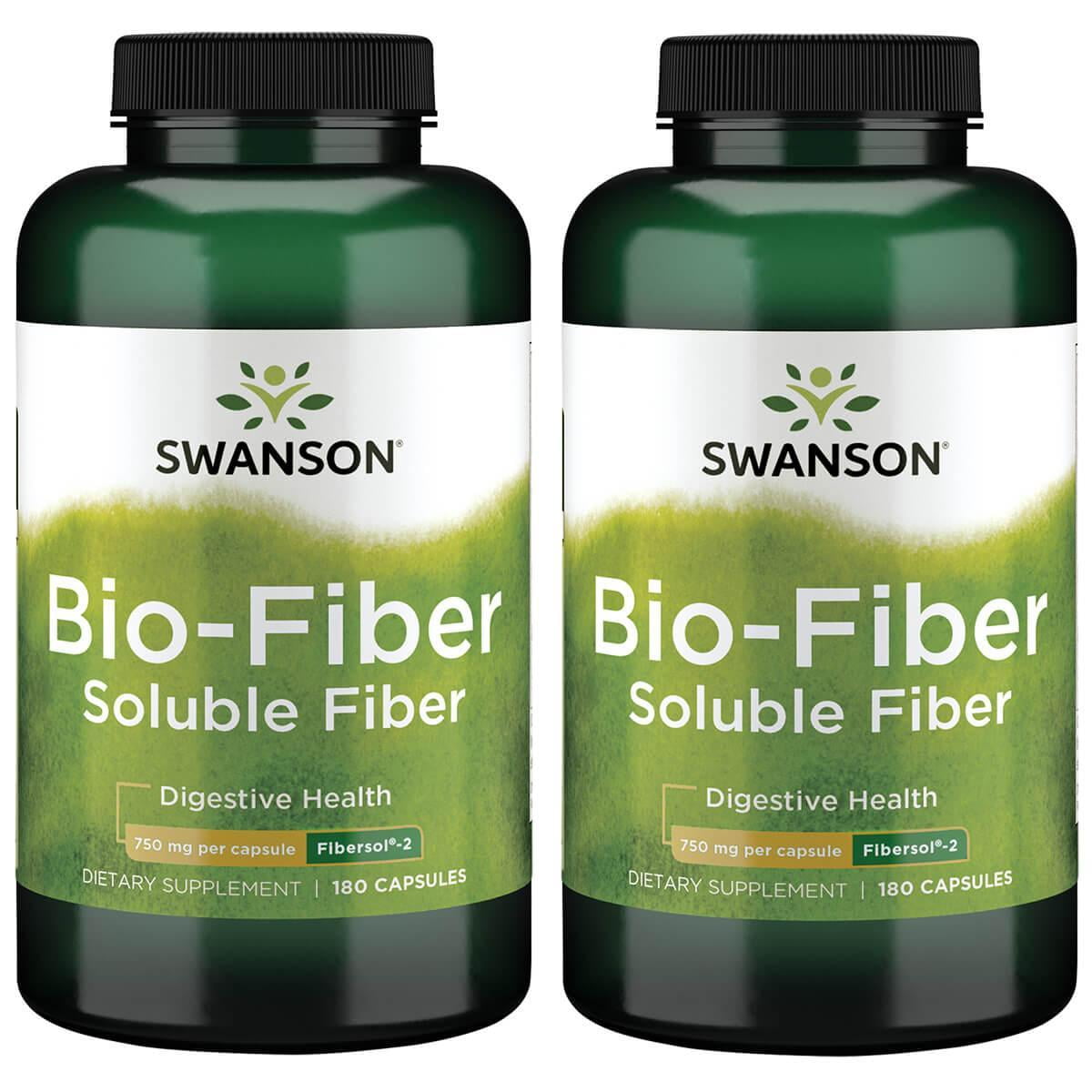 Swanson Bio-Fiber Soluble Dietary Supplement - Fibersol-2 750mg Daily Capsules, 180 Count, 2 ...