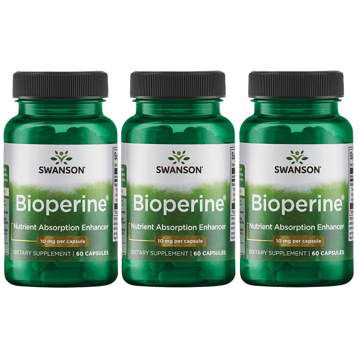 Swanson Bioperine 10 mg 60 Caps (3 Pack) - Walmart.com