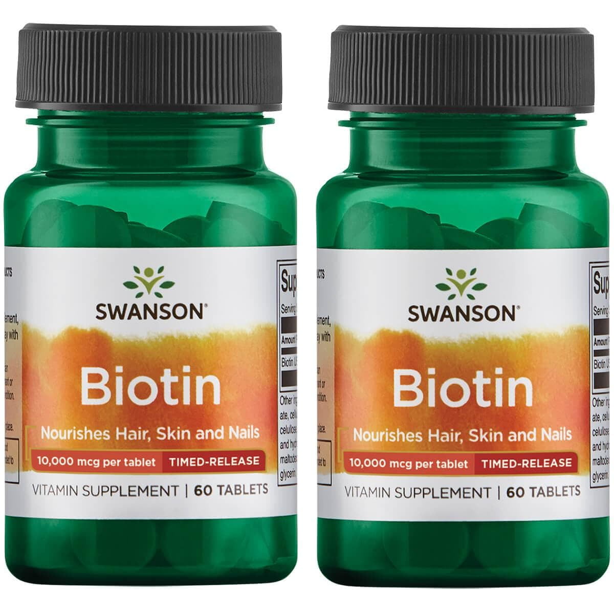 Swanson Biotin - Timed-Release 10,000 mcg 60 Tabs 2 Pack - Walmart.com