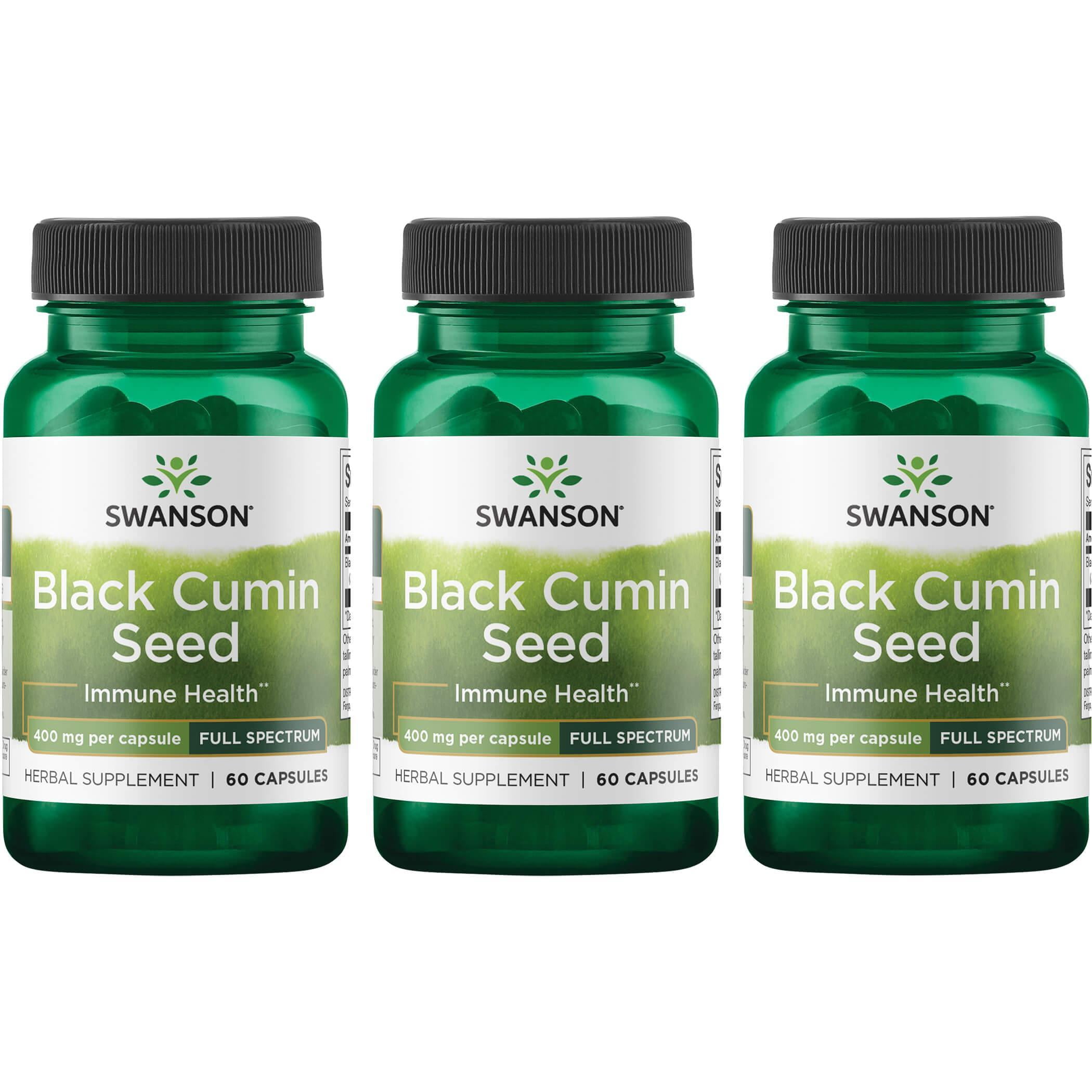 Swanson Black Cumin Seed - Full Spectrum 400 mg 60 Caps 3 Pack ...