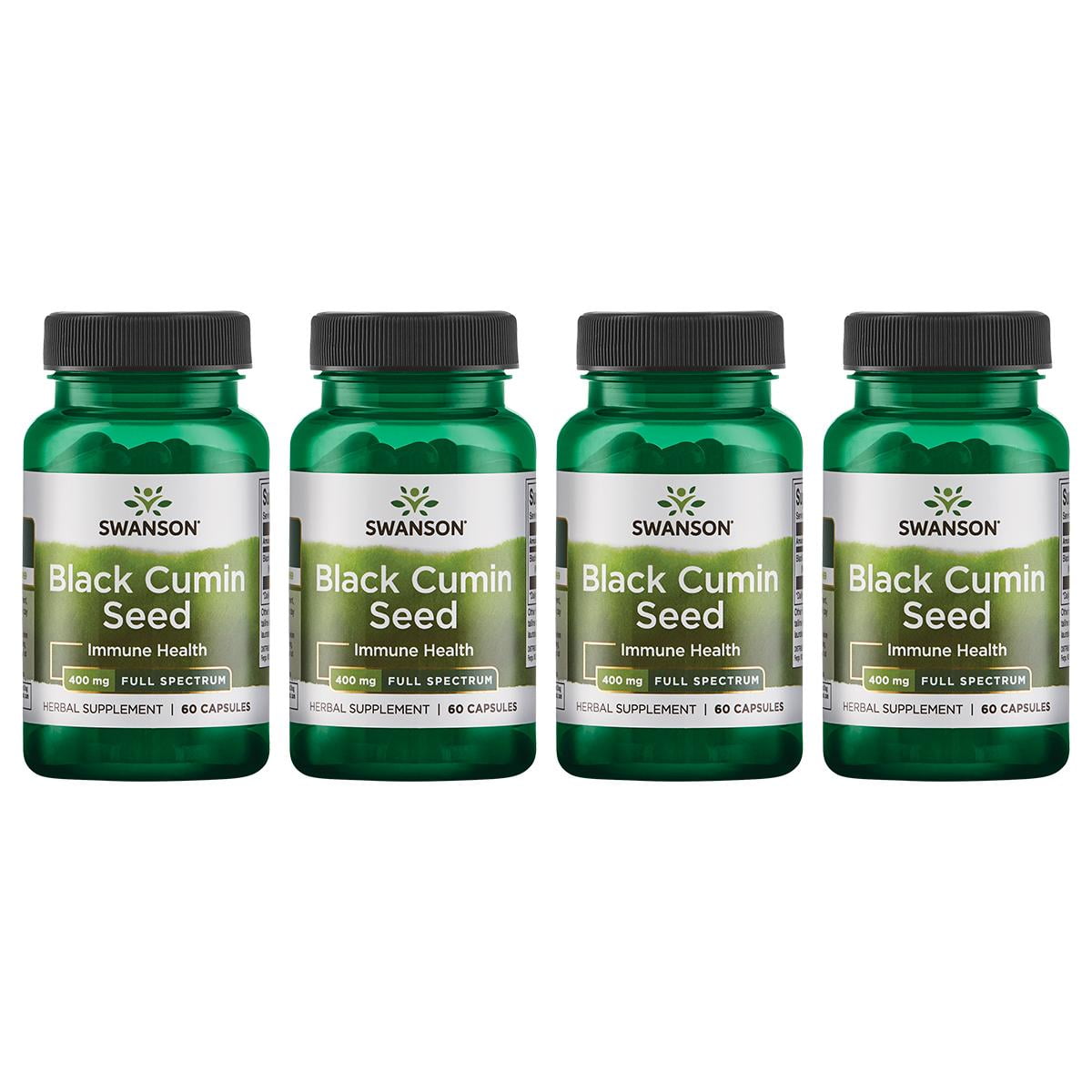 Swanson Black Cumin Seed - Full Spectrum 400 mg 60 Caps 4 Pack ...