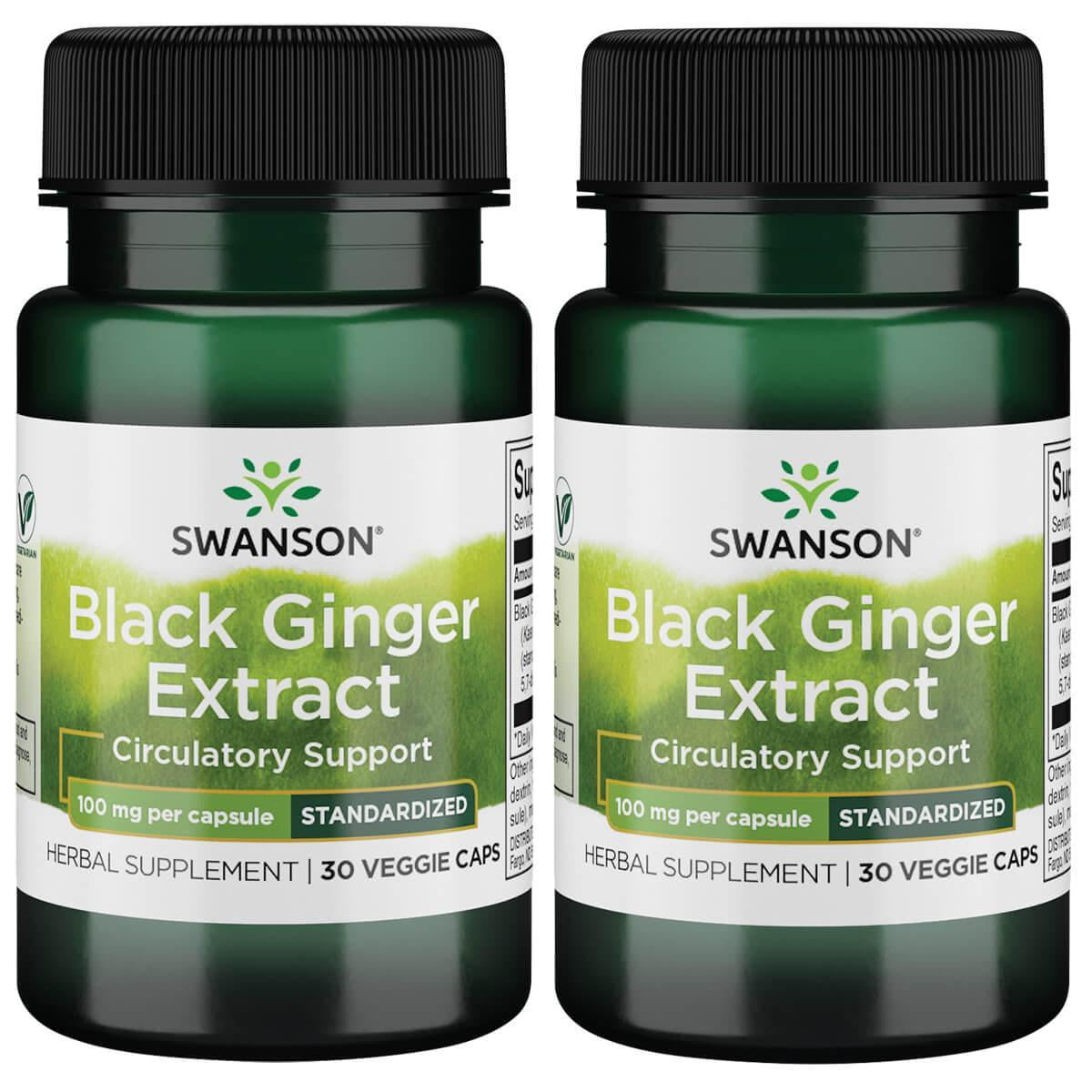 Swanson Black Ginger Extract, 100 mg, 30 Veg Capsules, Supports ...