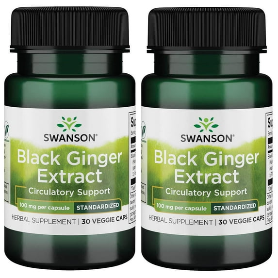 Swanson Black Ginger Extract, 100 mg, 30 Veg Capsules, Supports ...
