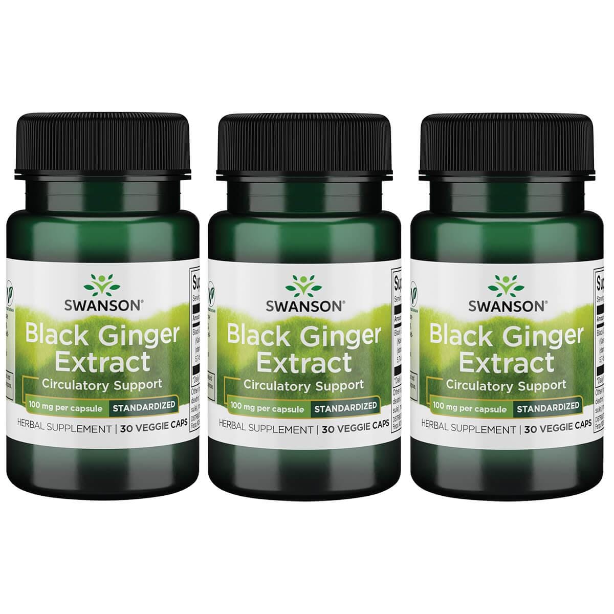 Swanson Black Ginger Extract - Standardized 100 mg 30 Veg Caps 3 Pack ...