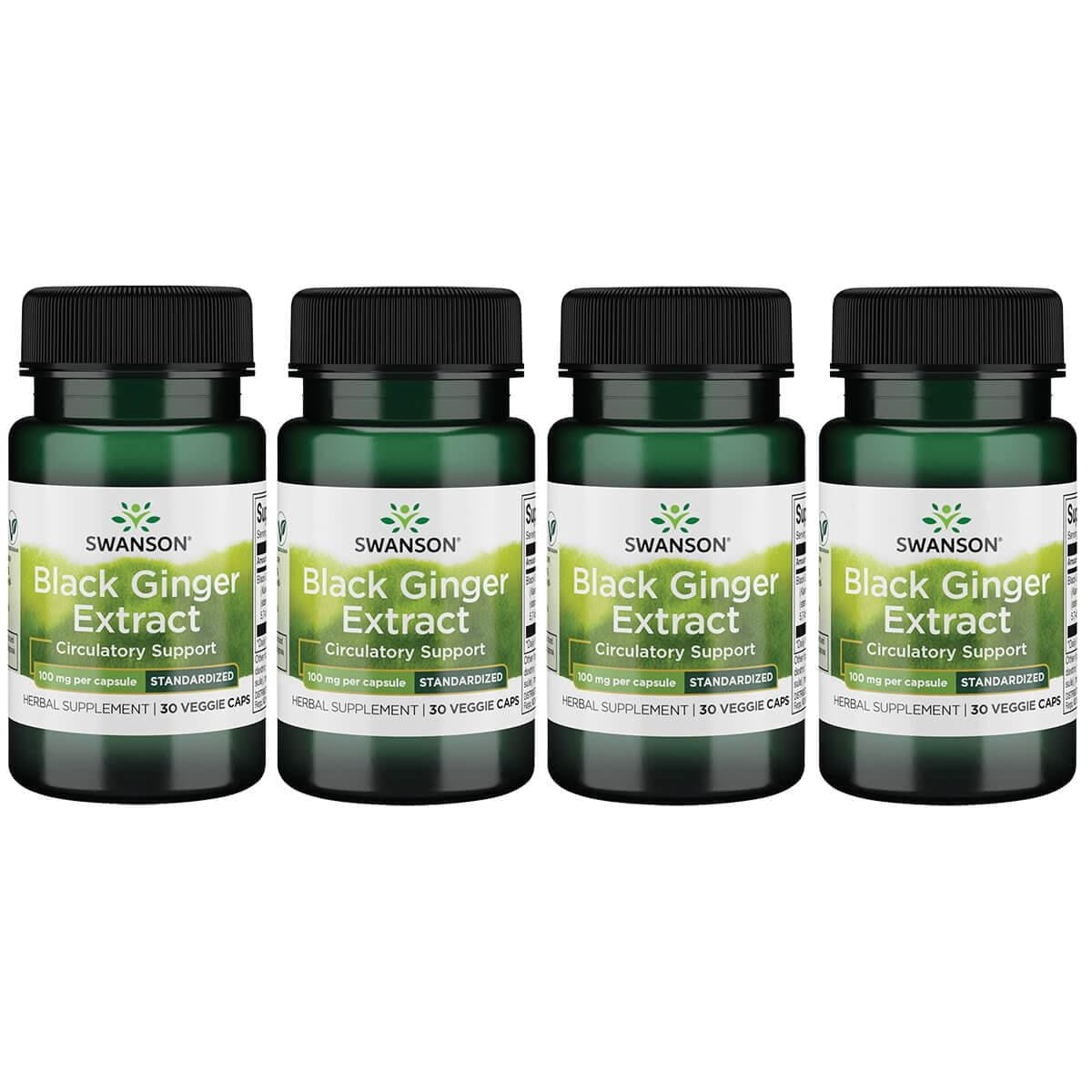 Swanson Black Ginger Extract - Standardized 100 mg 30 Veg Caps 4 Pack ...
